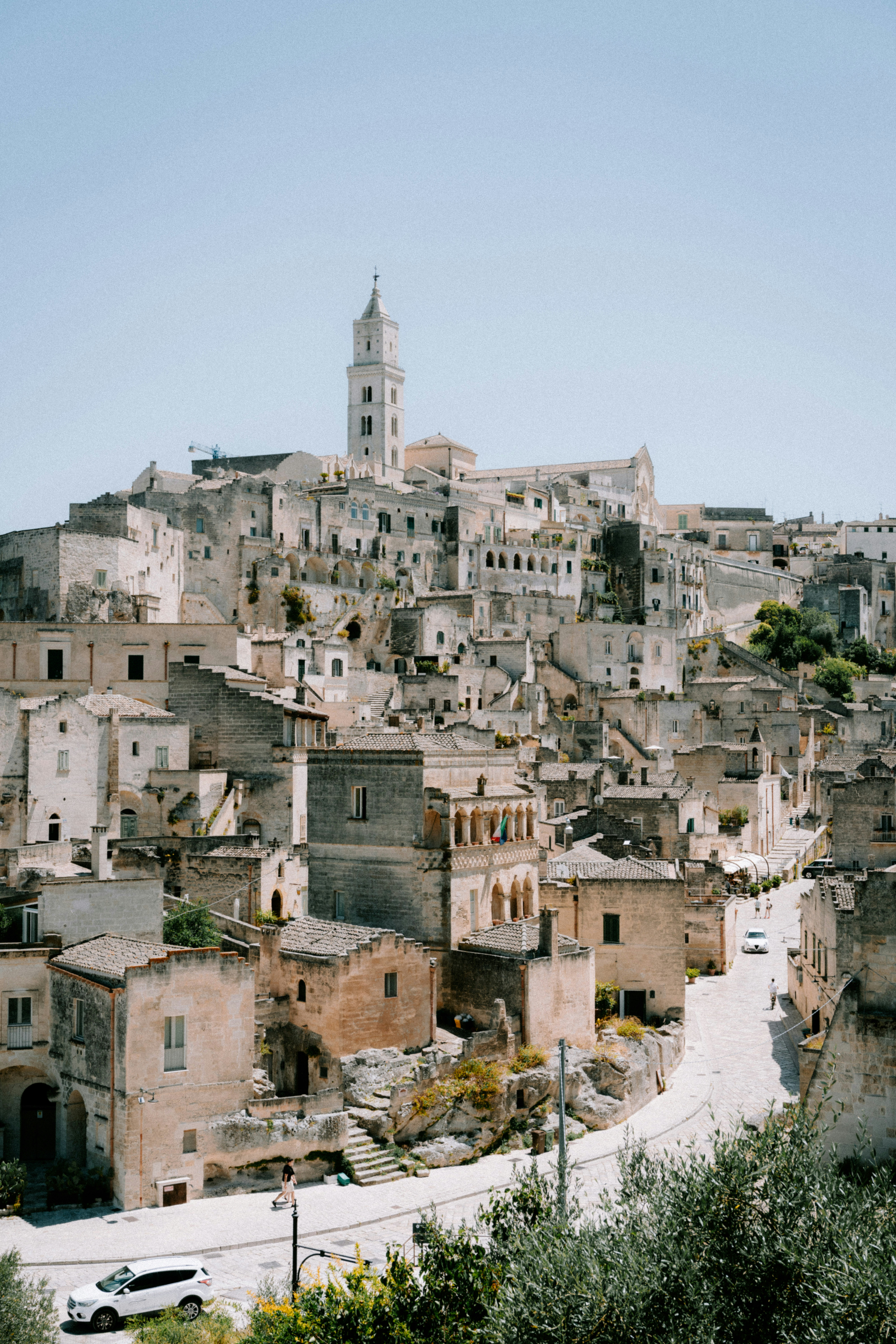 Ancient hill-town cascade: a sunlit labyrinth of stone