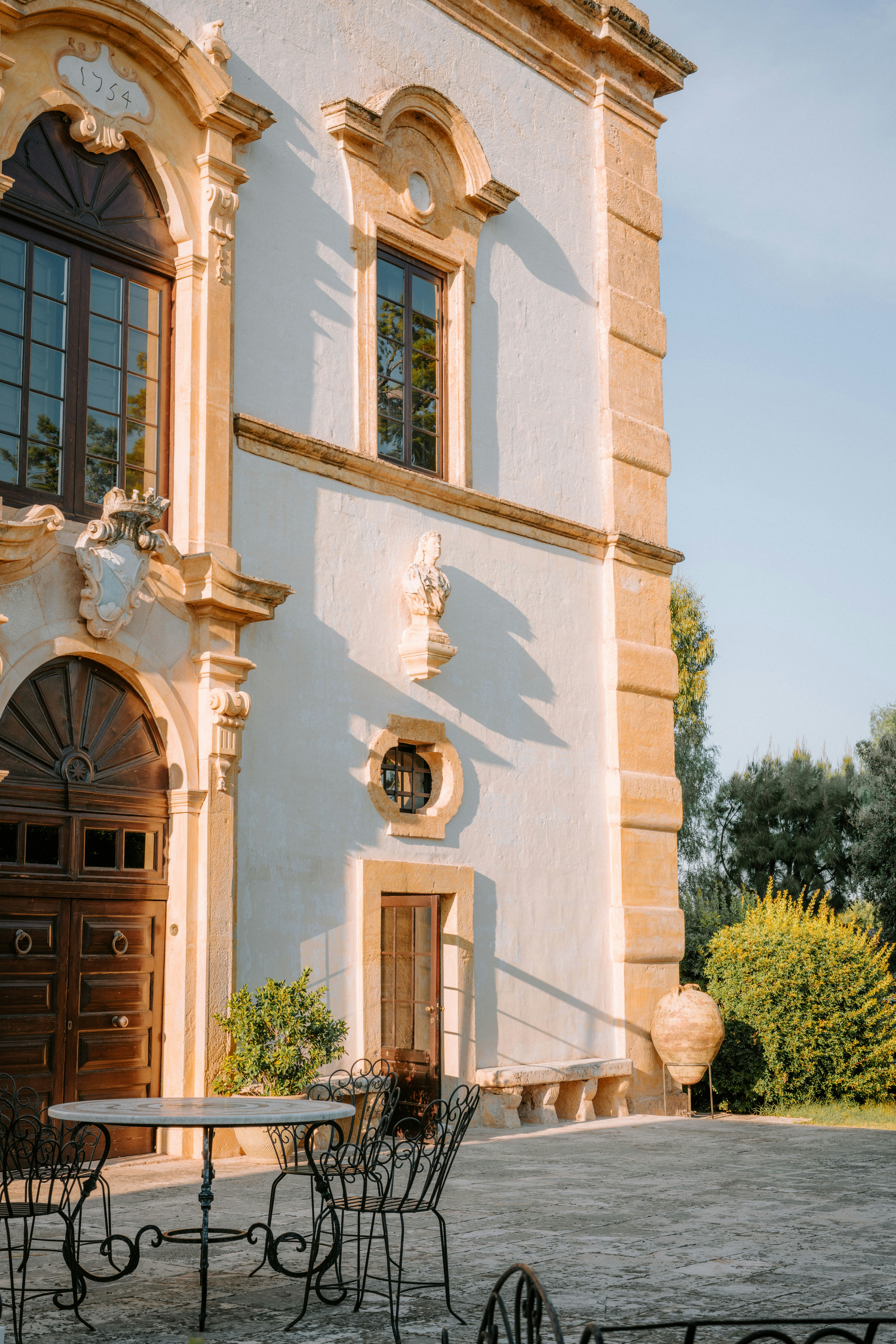 Sunlit Facade of an Elegant Estate