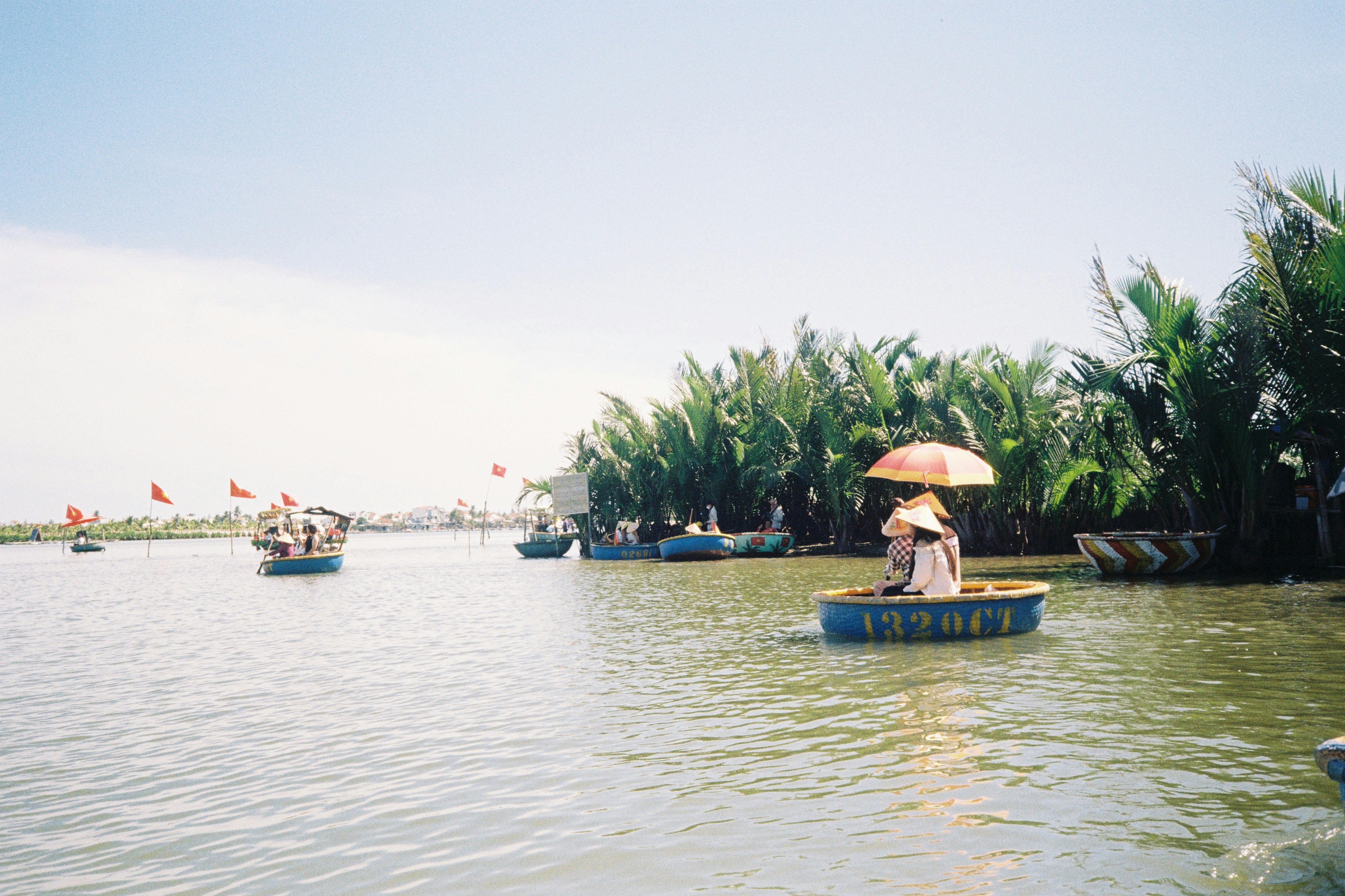 Colorful Boats and Palm-Lined Dunes: A Quiet Coastal Card Pack