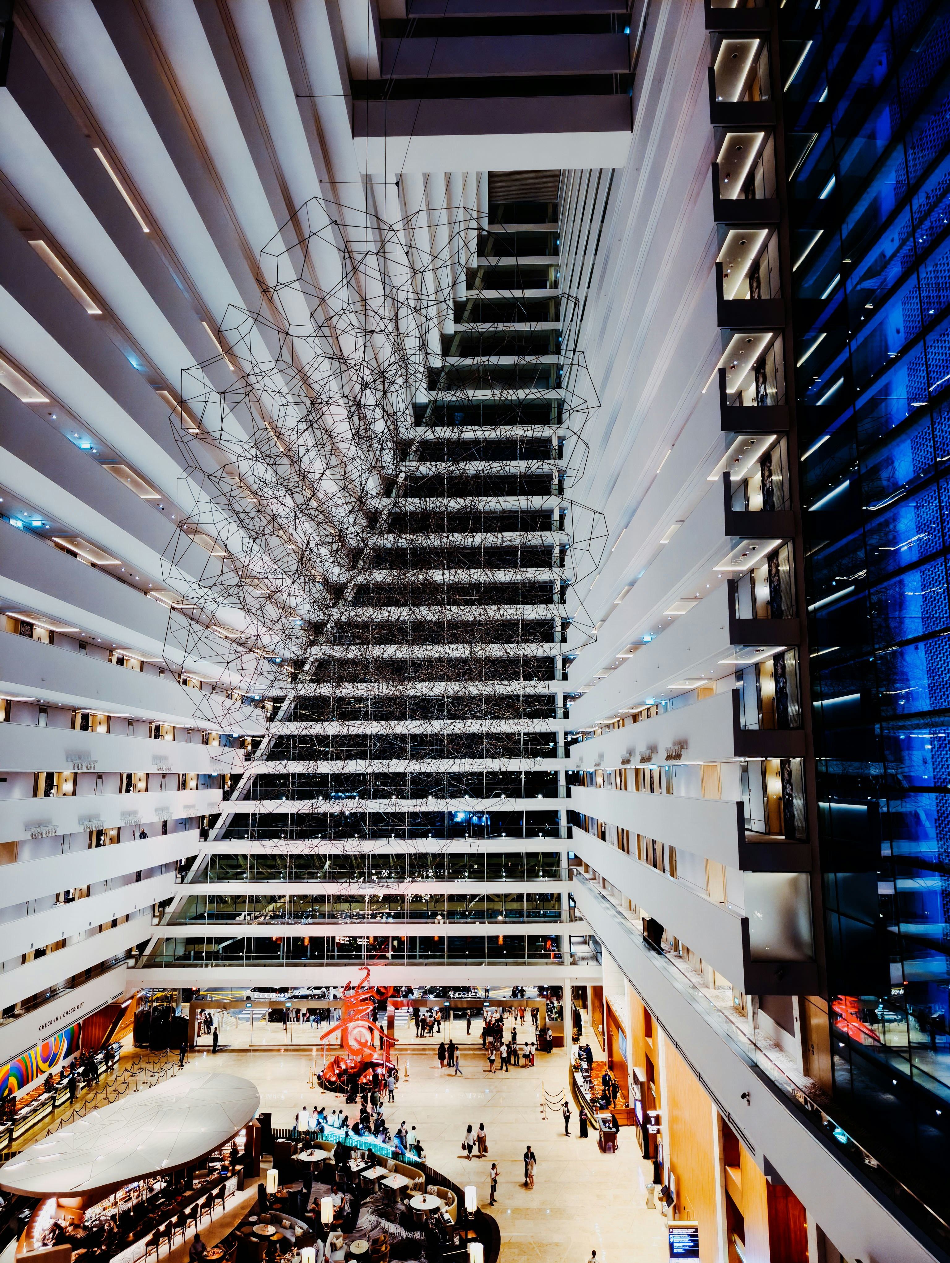 Atrium Winter Spiral: Interior Staircase Reaching Toward the Sky