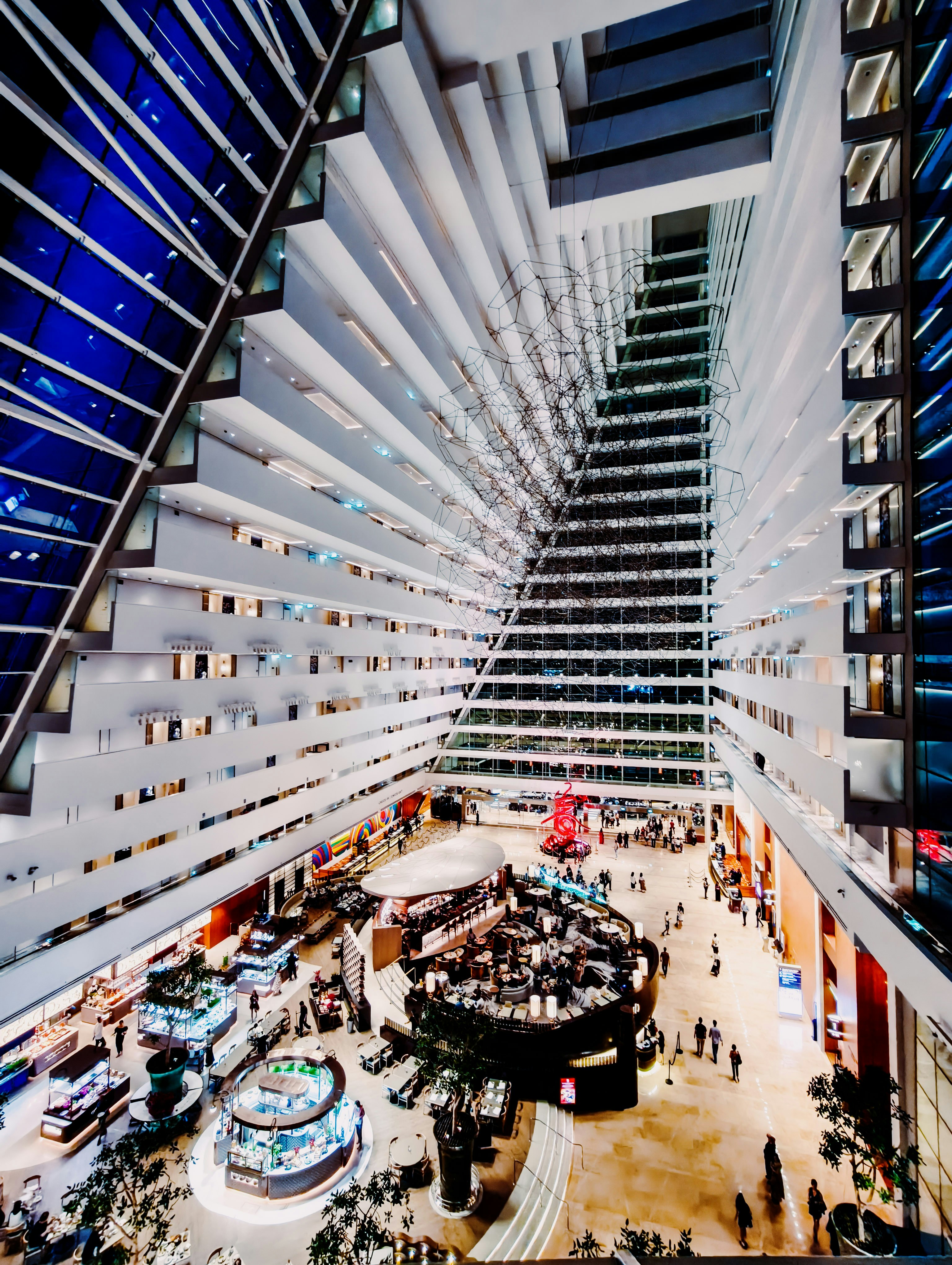Atrium Vortex: A Bird’s-eye Gaze into a Spiral of Light and Activity