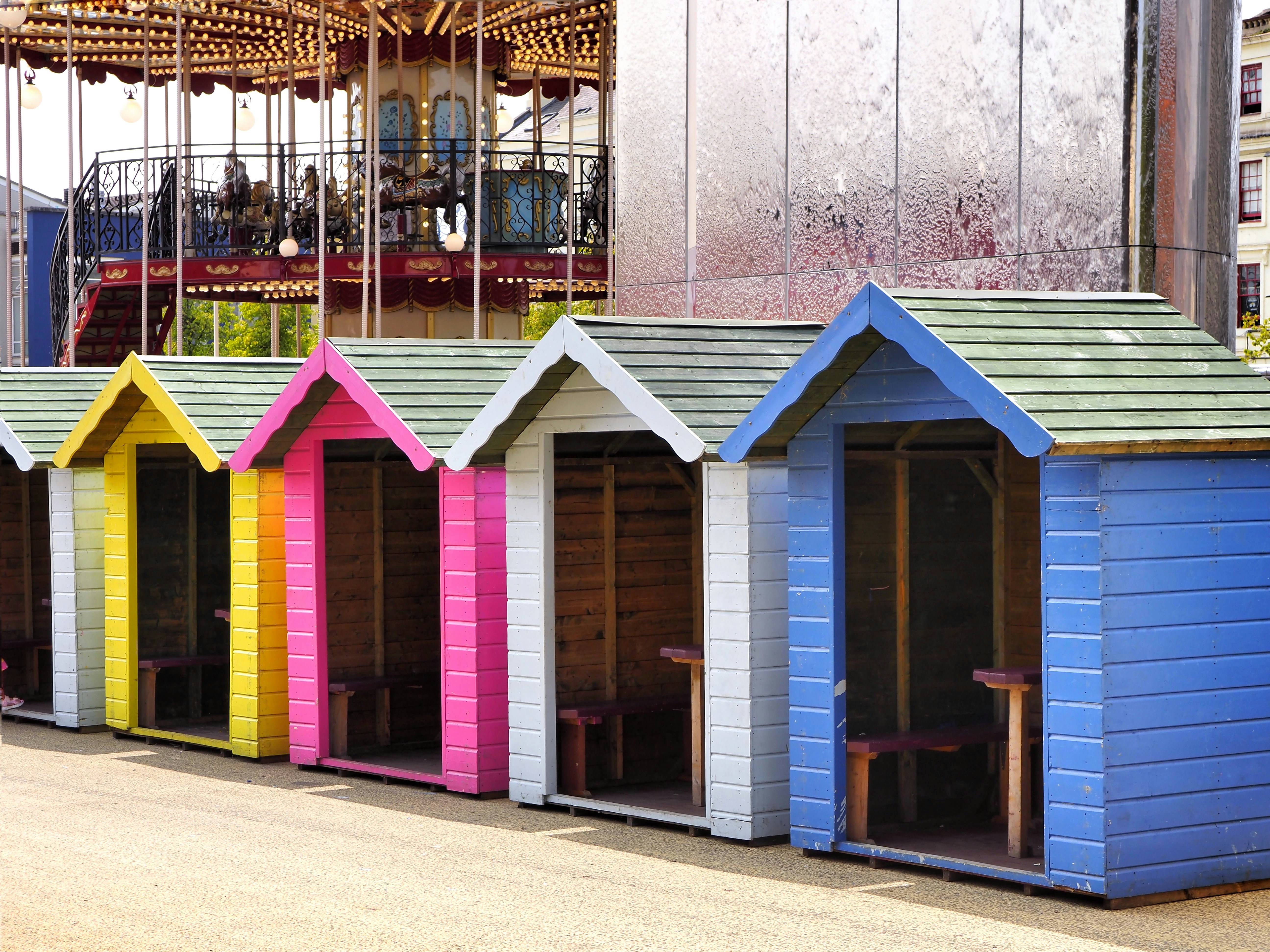 Colorful Beach Huts at the Edge of the Boardwalk
