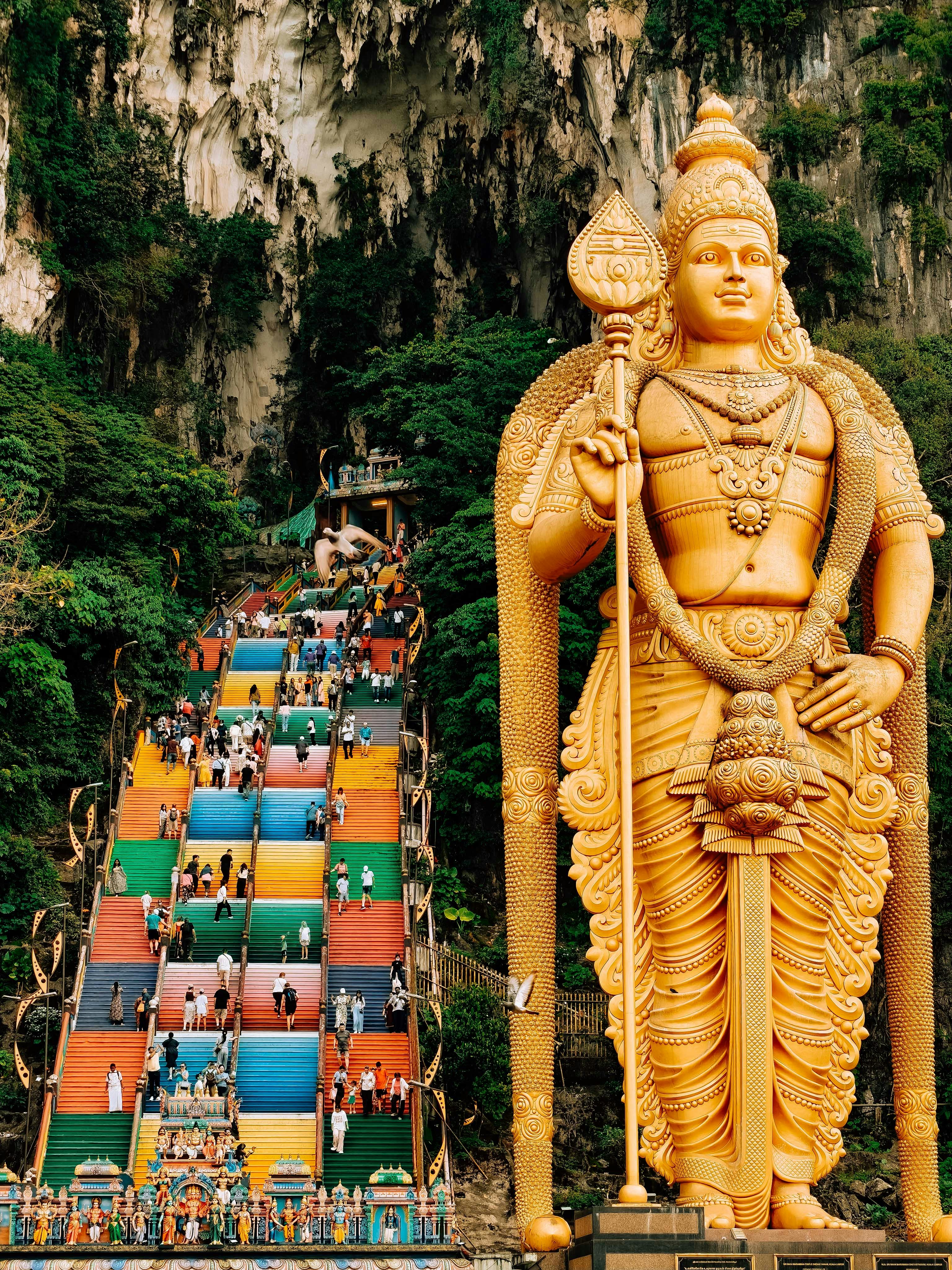 Scaled Steps to Divinity: A Sacred Giant Guarding the Staircase