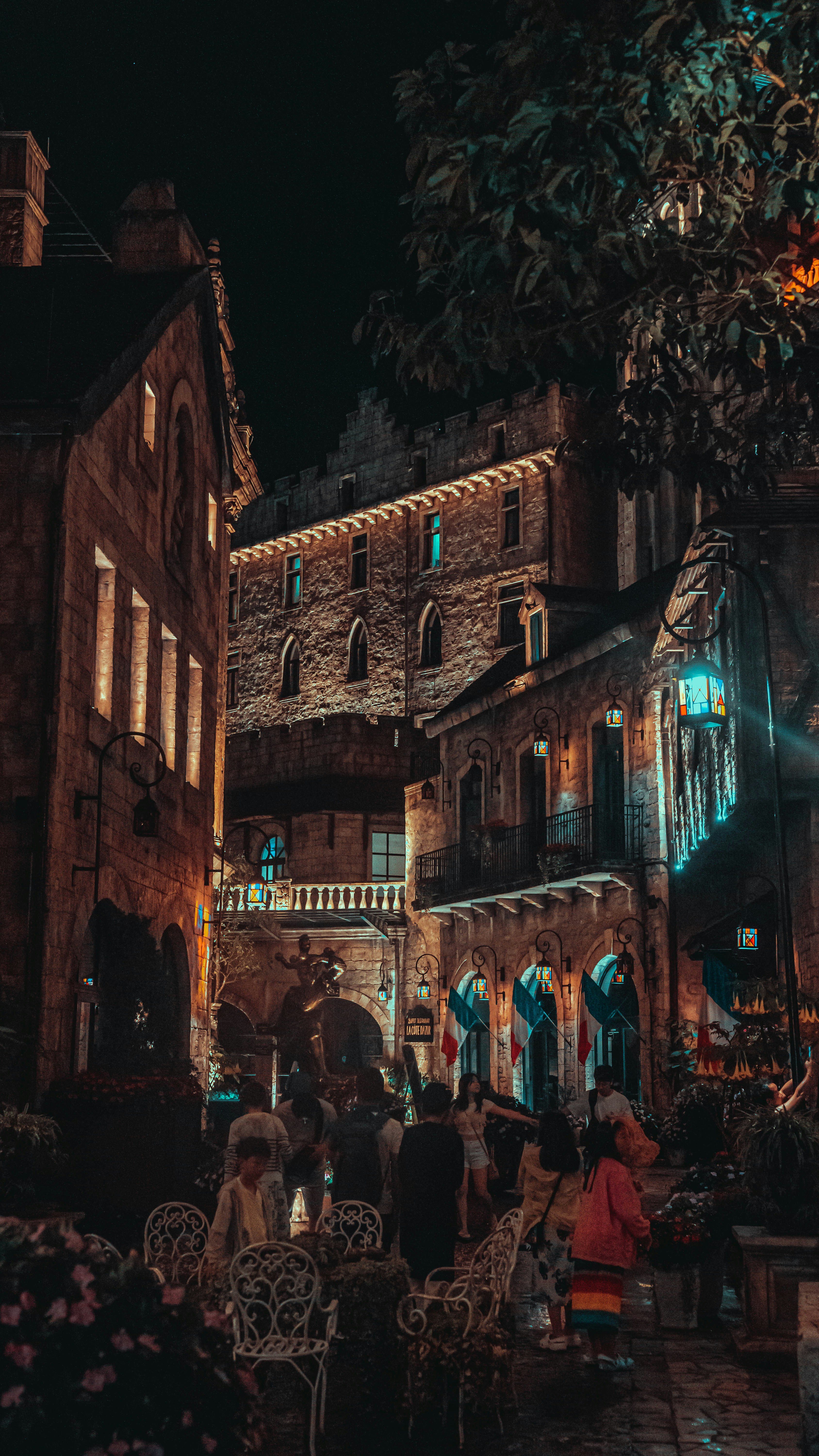 Cobbled Night in a Lantern-Laced Piazza