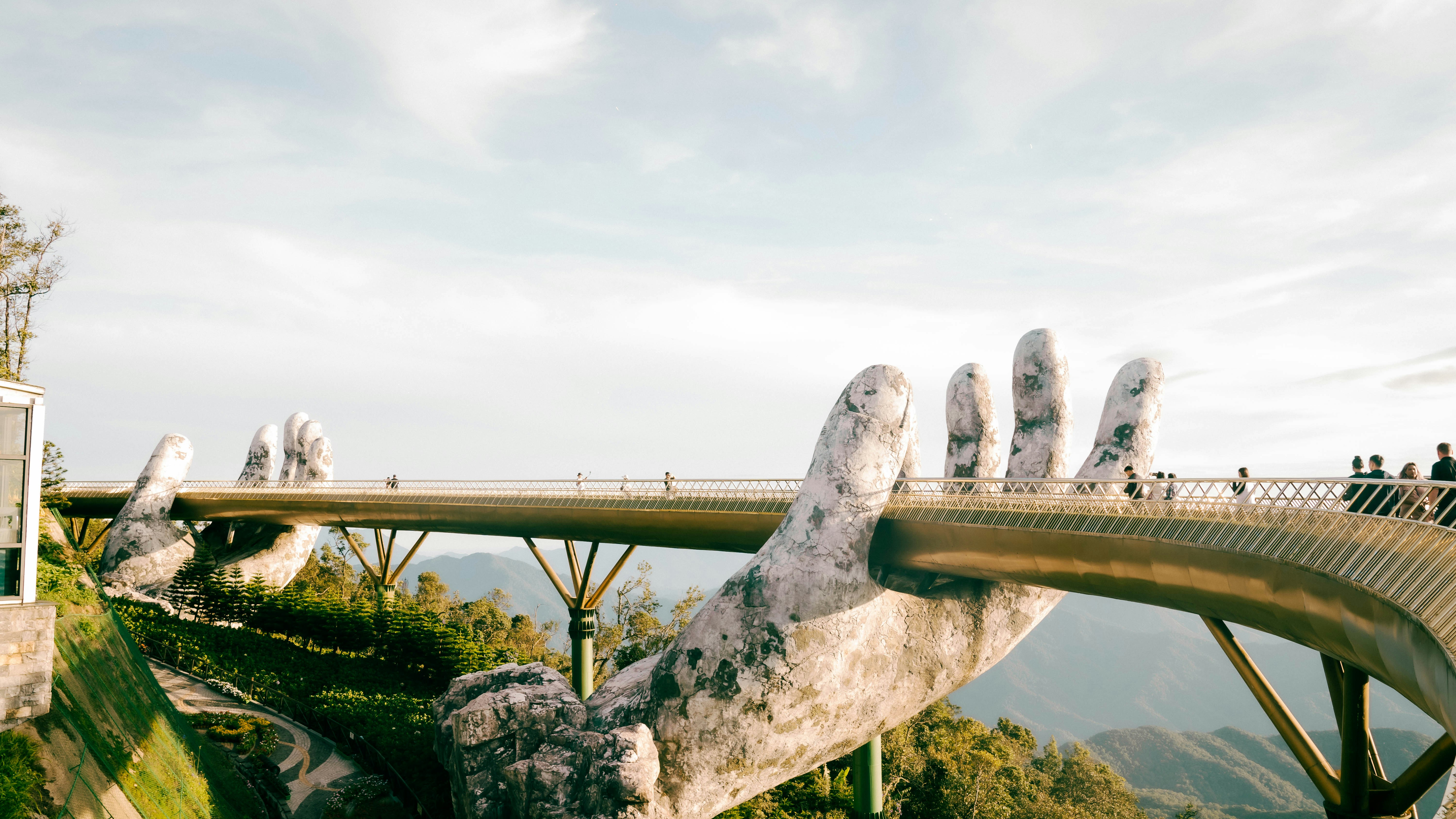 Hands on the Sky: A Footbridge of Giants Over a Valley