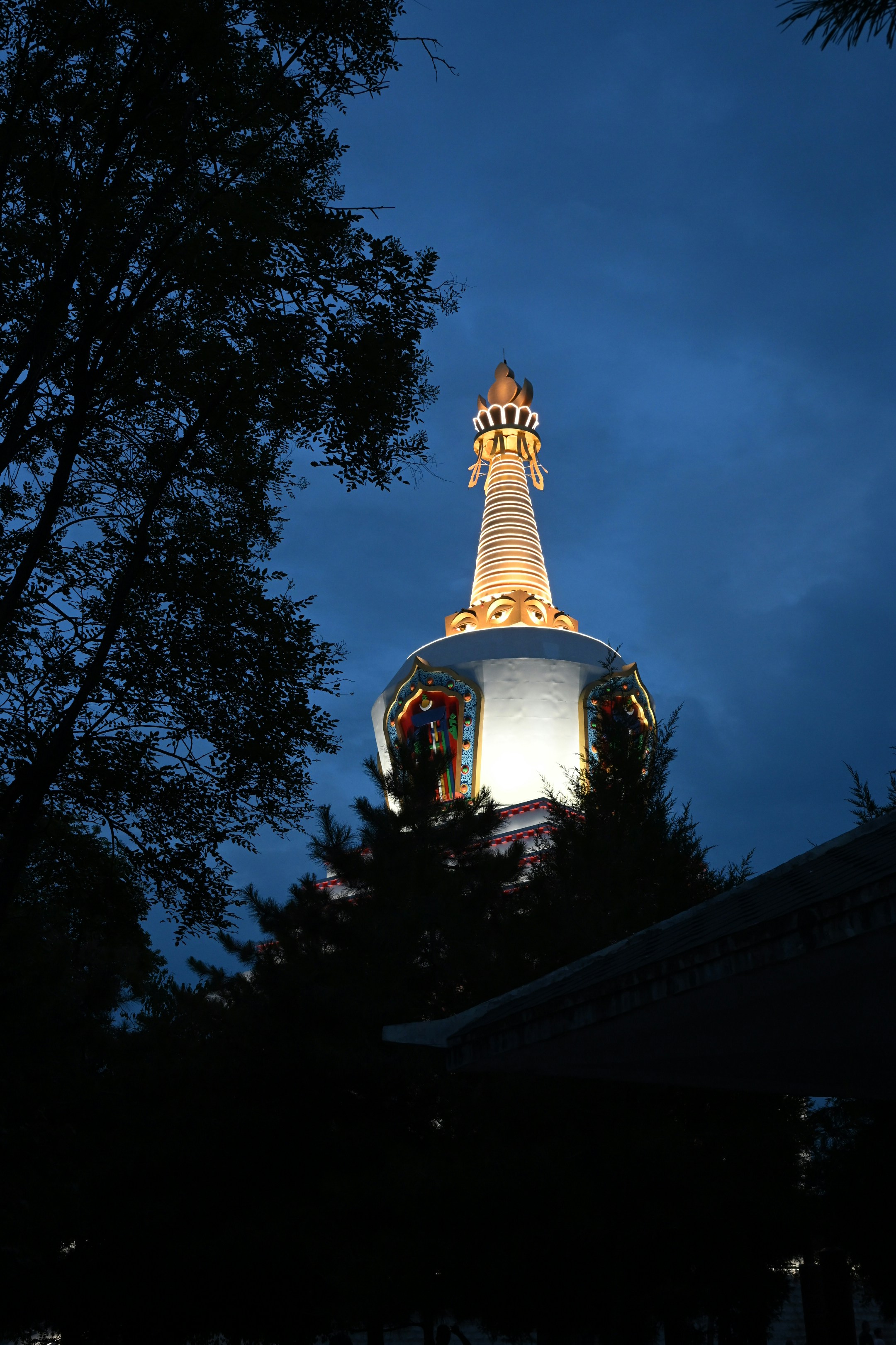 Evening Dharma Spire Rising Above Silent Pines