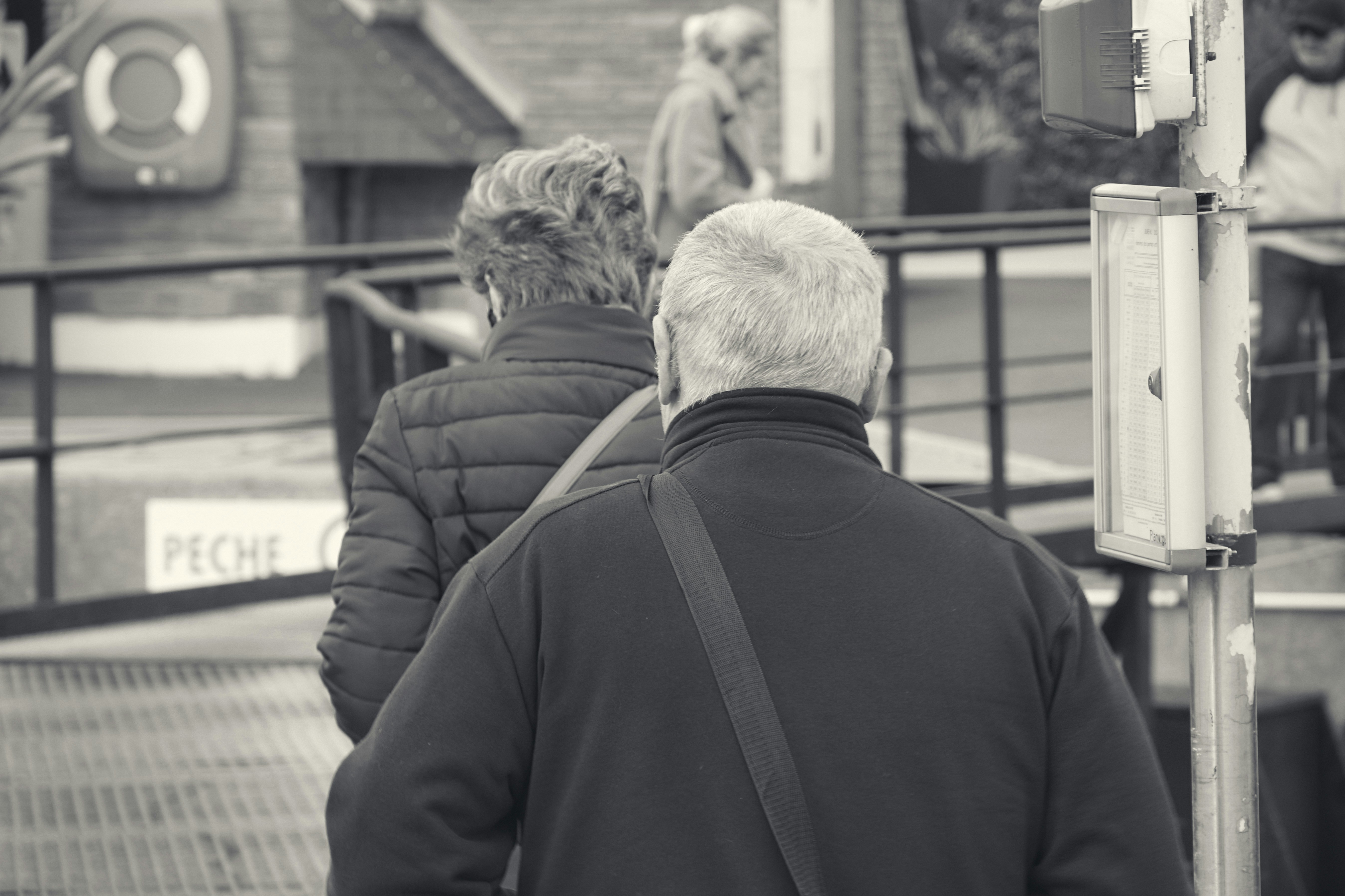 Back View in a Street Scene: The Striped Stride