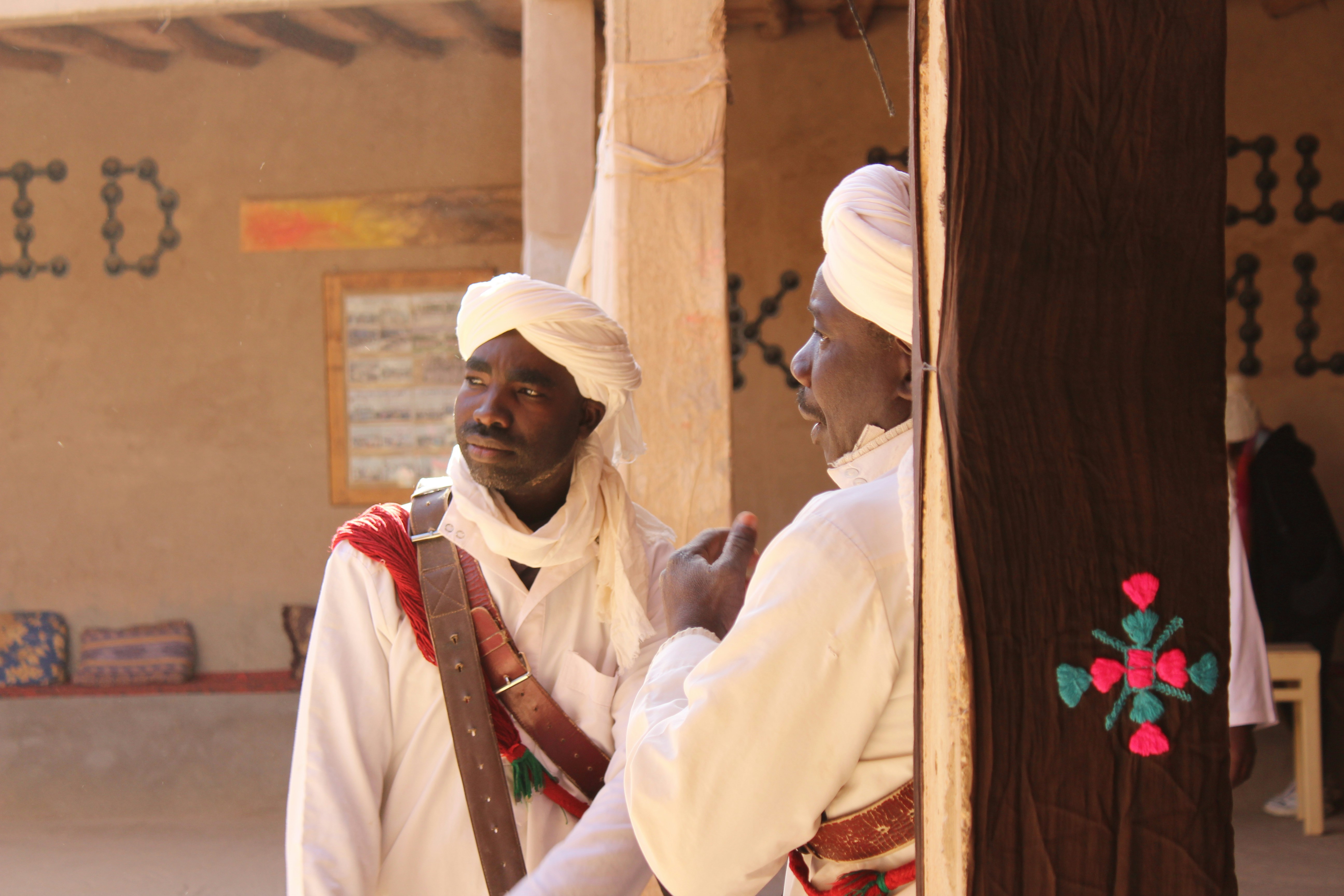 Portrait of Two Turbaned Men in a Courtyard Portal
