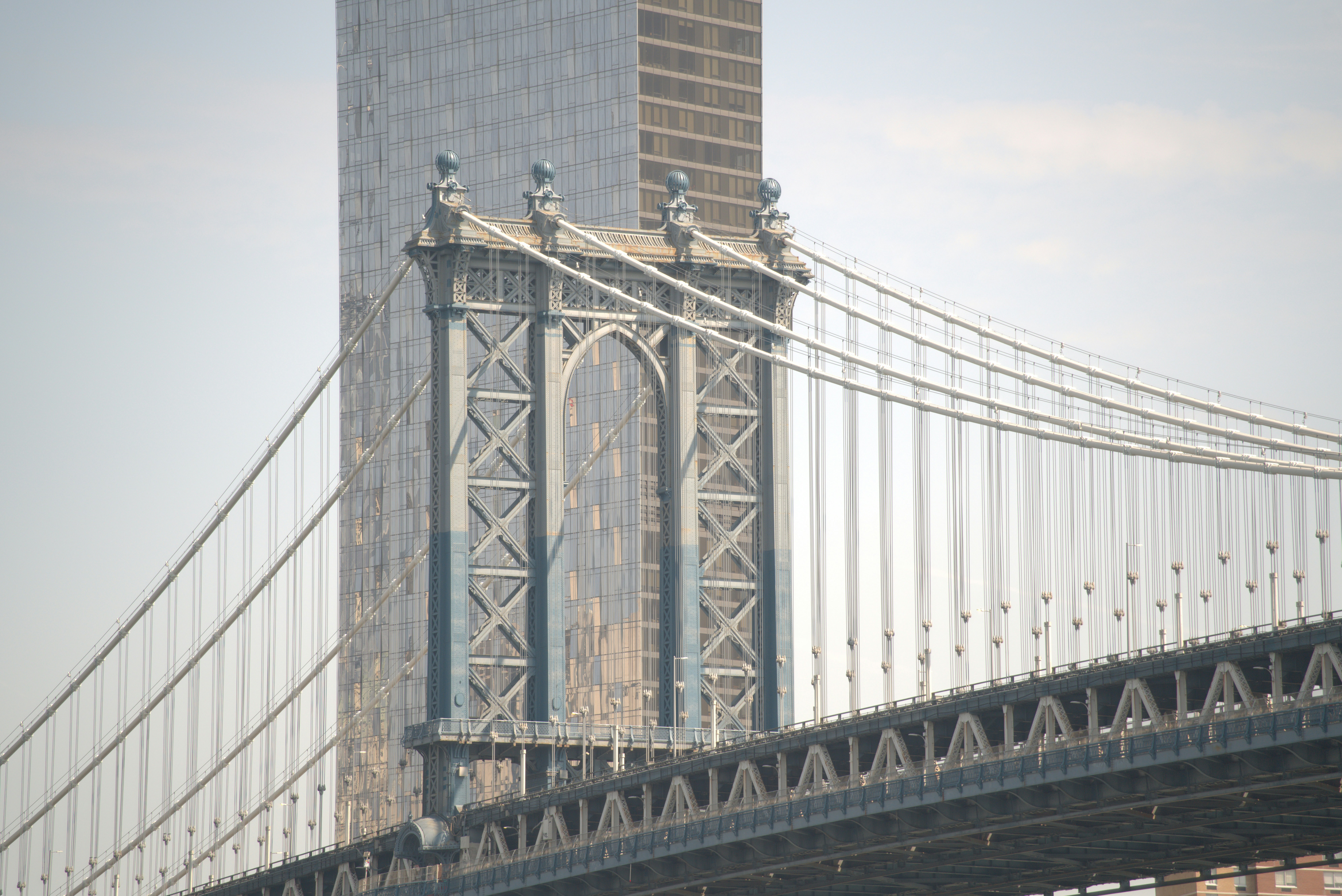 Suspended Lines and Towers: A Close View of the Bridge's Main Cables
