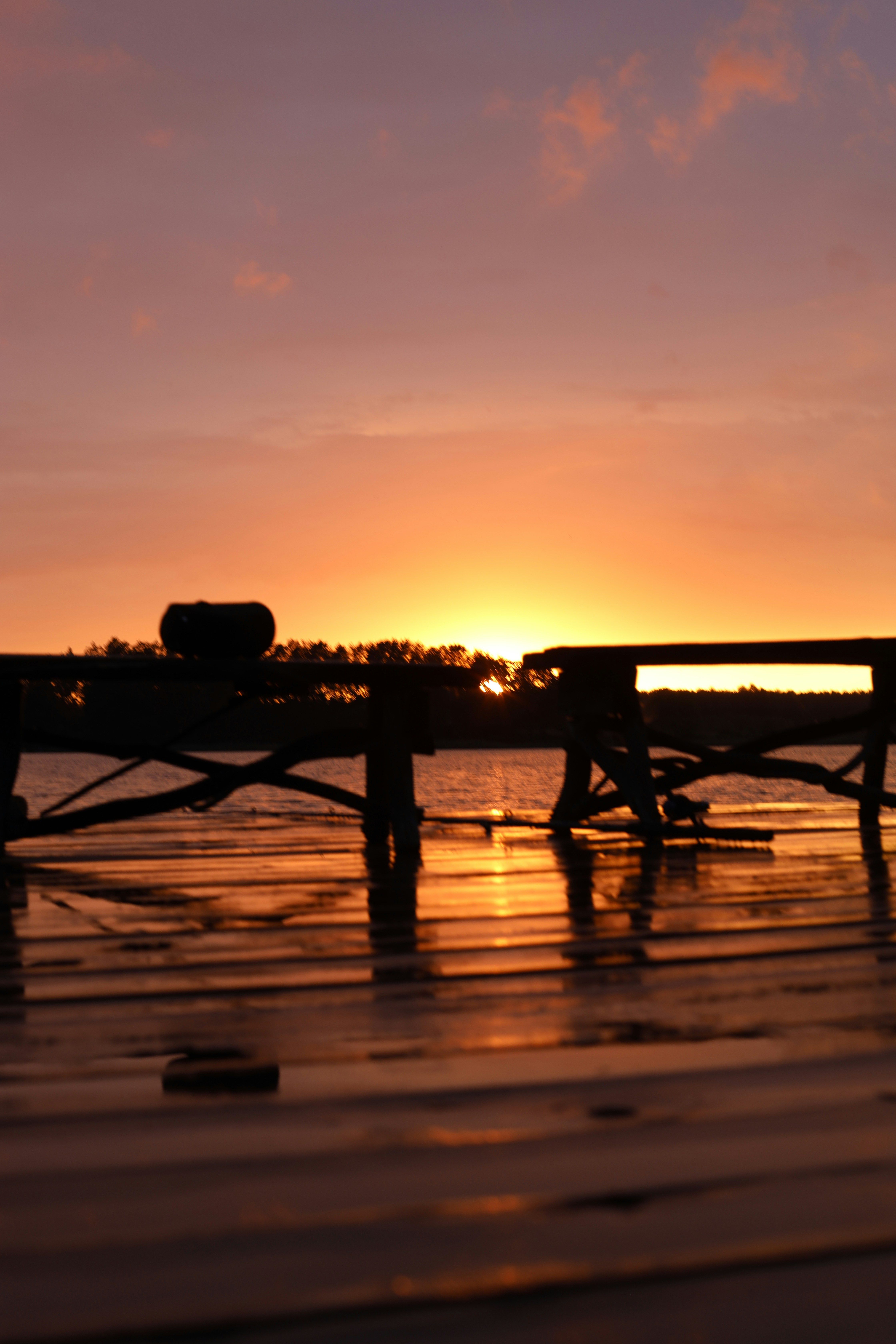 Sun-Glowed Pier at Dusk