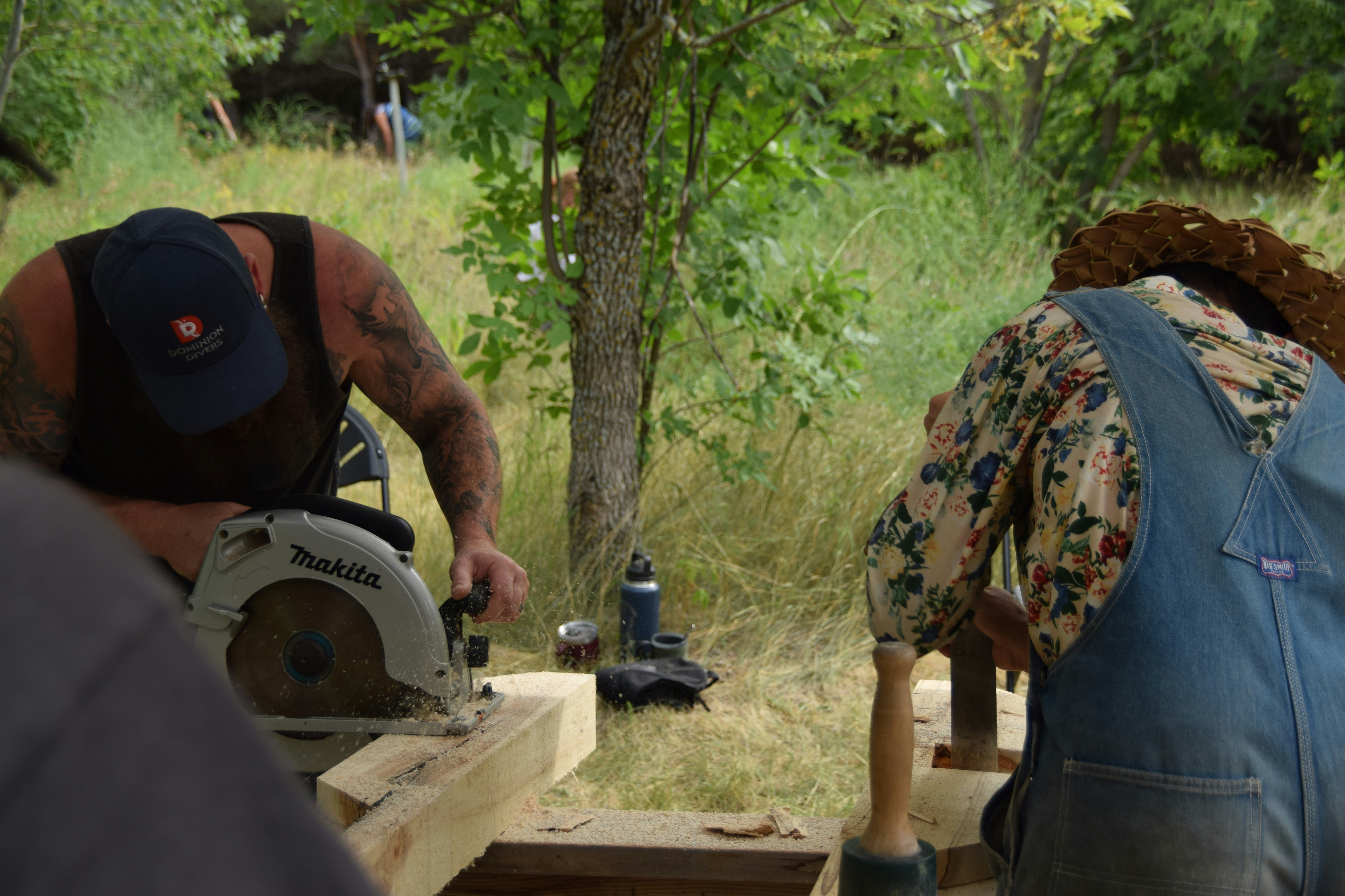Woodworking in the Dappled Shade