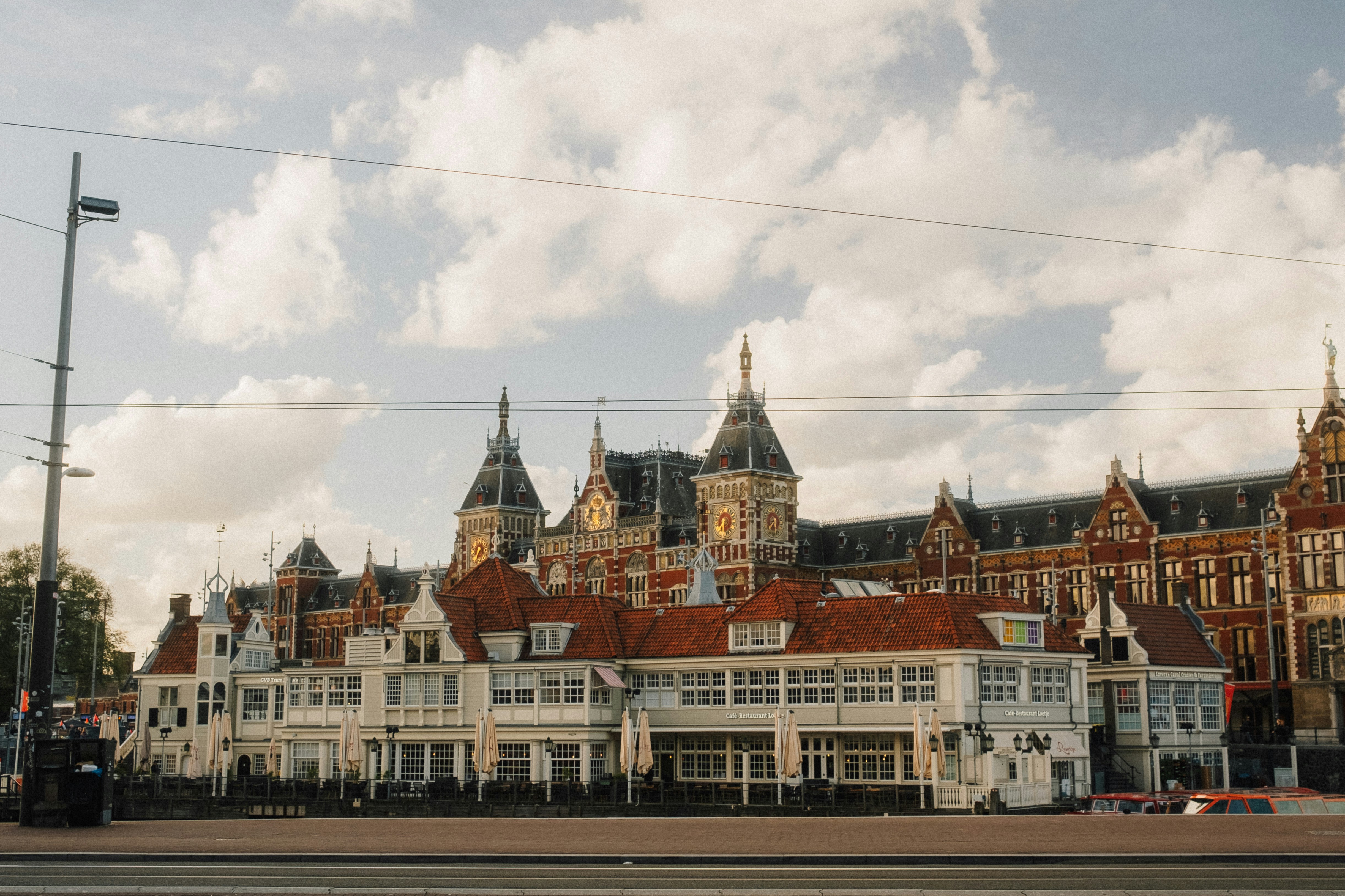 Ornate Terrace Under a Cloudy Sky