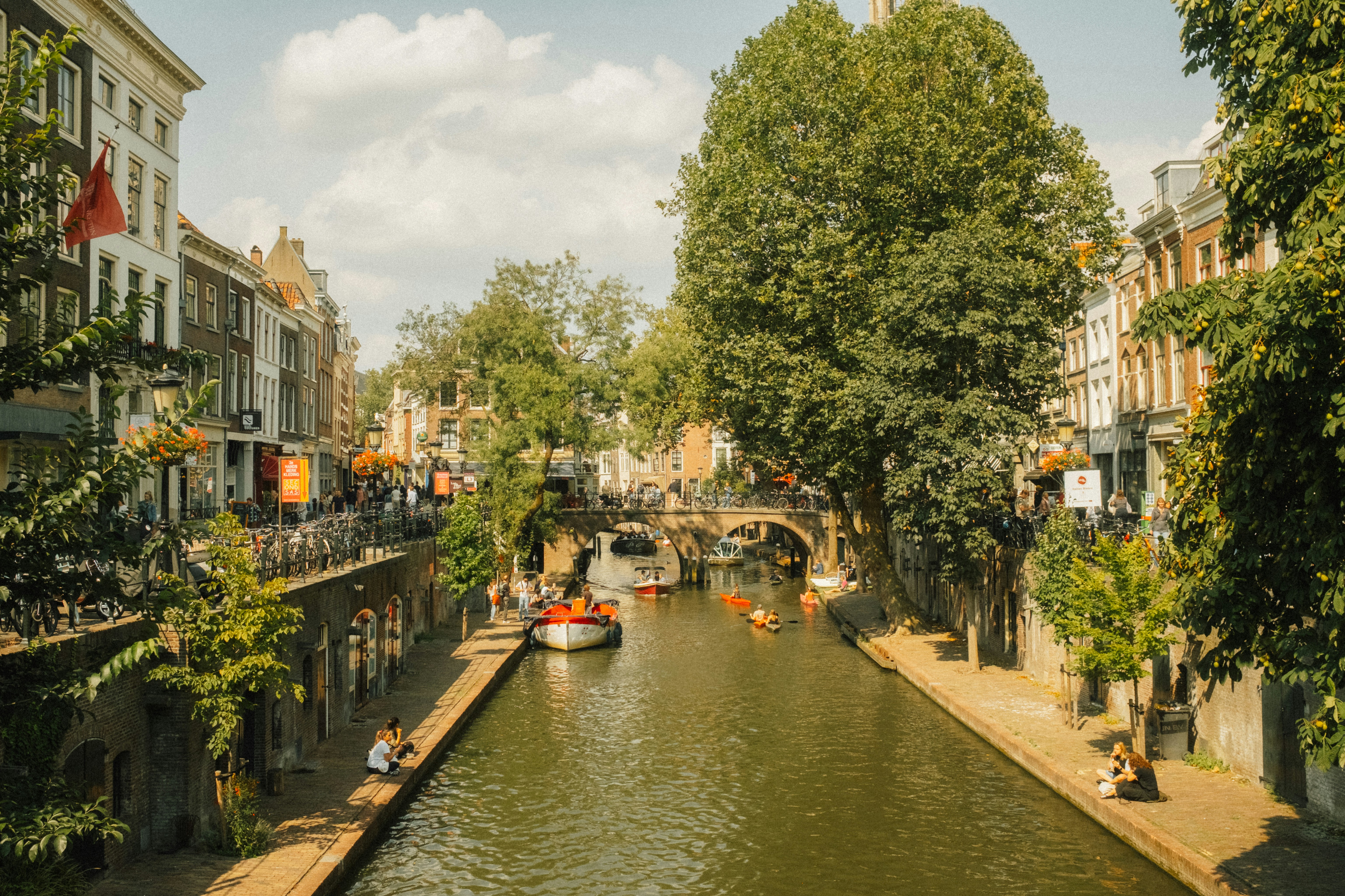 Canal Bloom: Sunlit Dutch-Style Streetlife