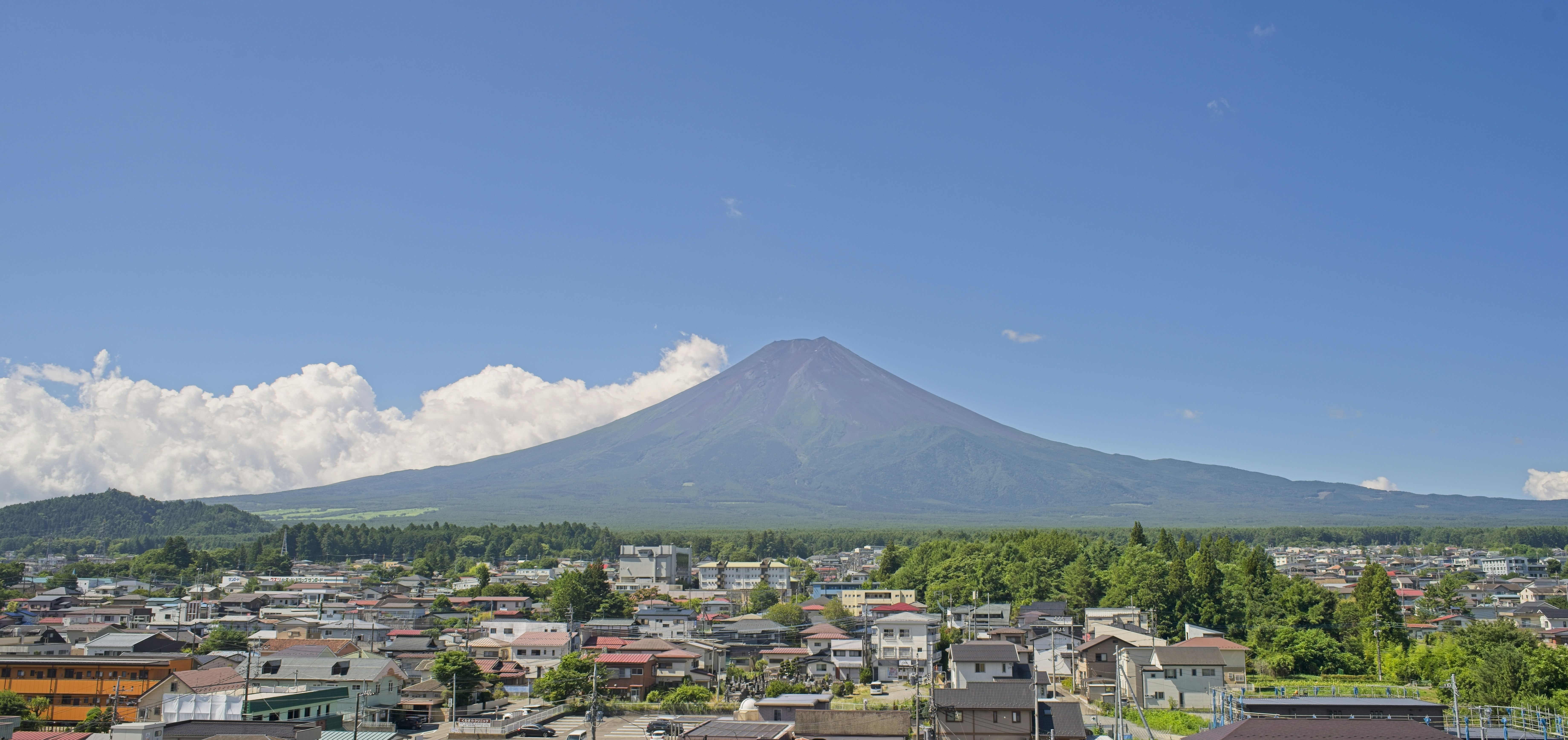 Volcano Ridge Over a Suburban Patchwork