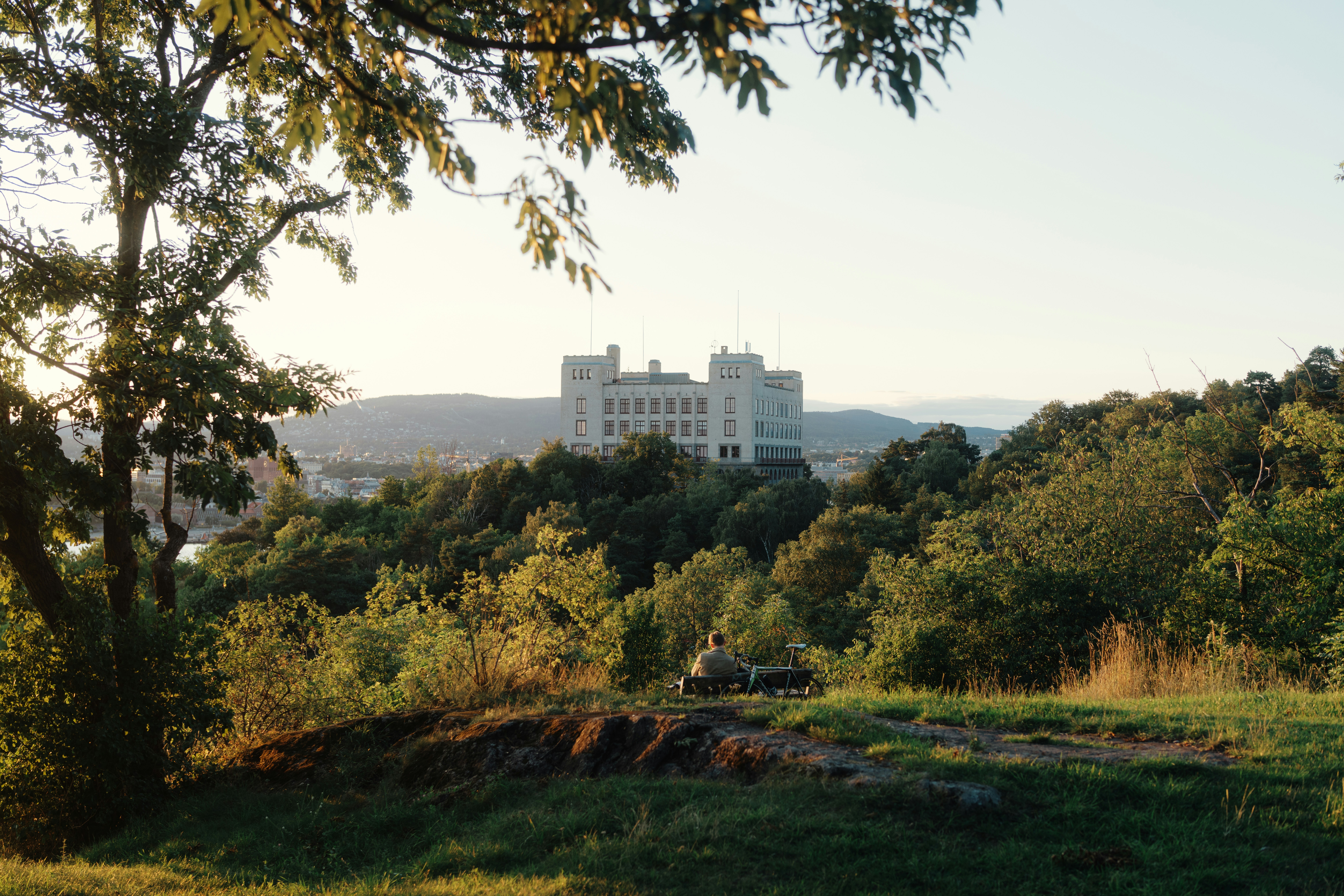 Sunlit Hilltop Terrace: A Quiet Moment Before the Grand Estate