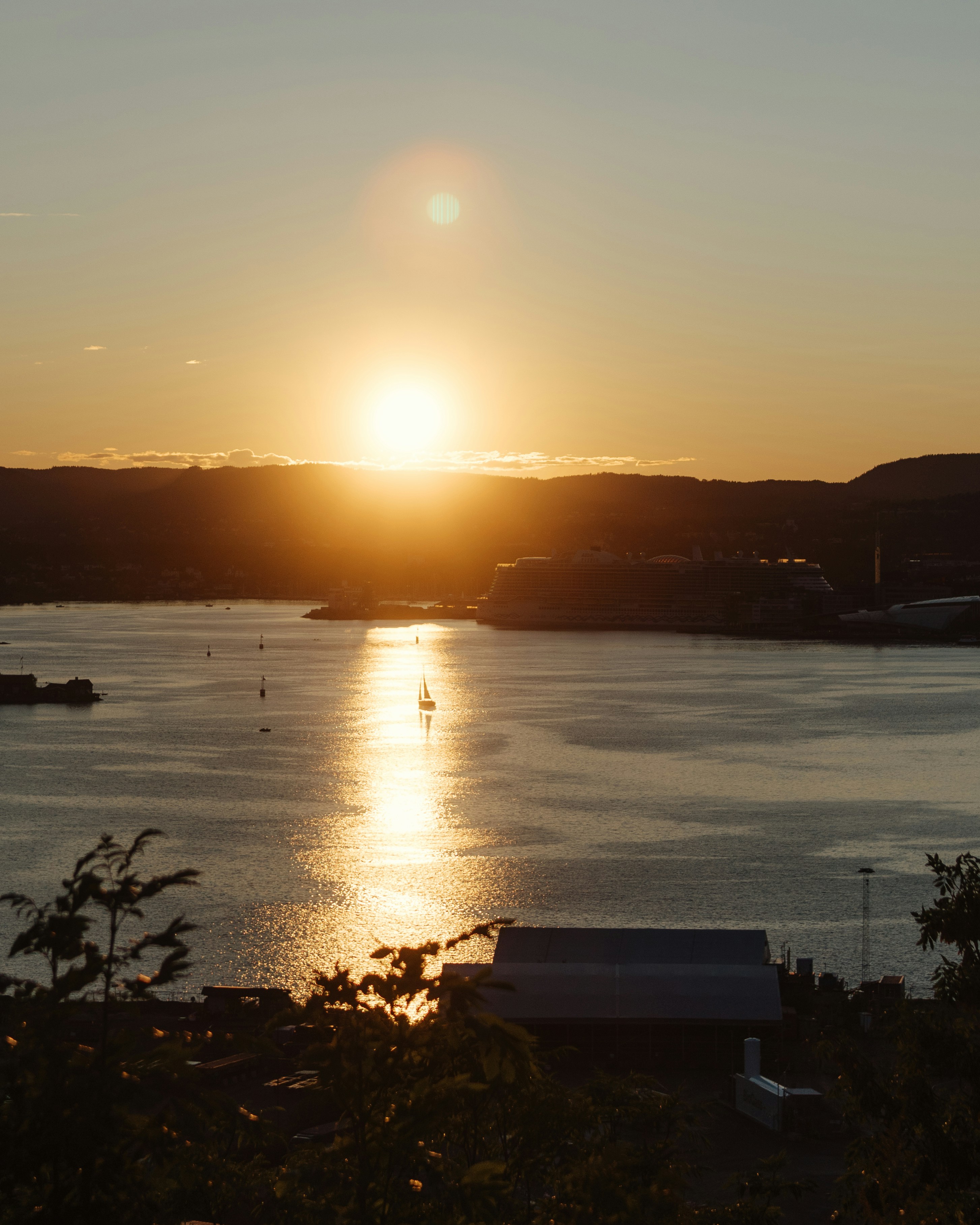 Sunlit Passage: A Quiet Harbor at Dusk