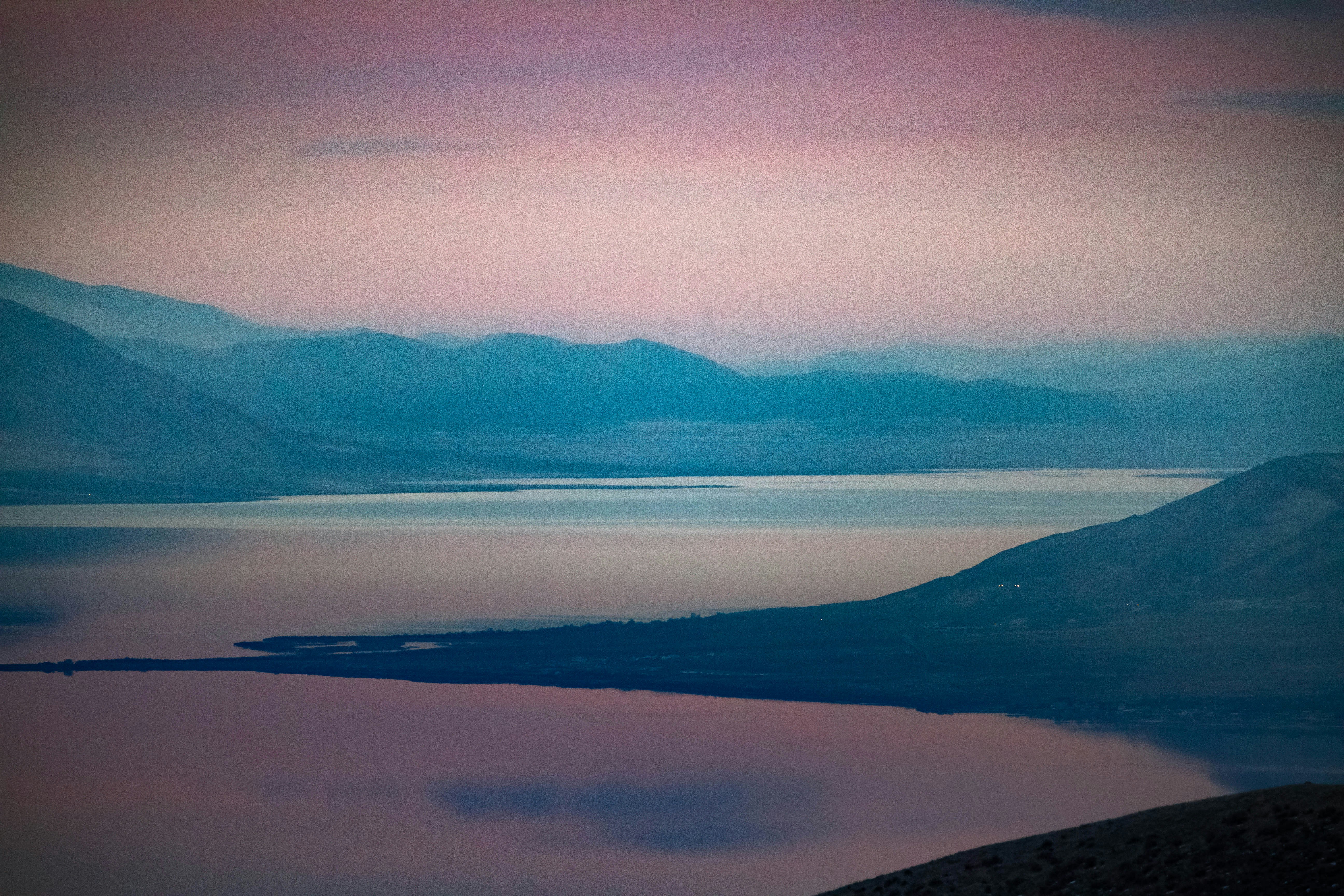 Mist over the Quiet Basin: A Serene Palette of Dusk Blues