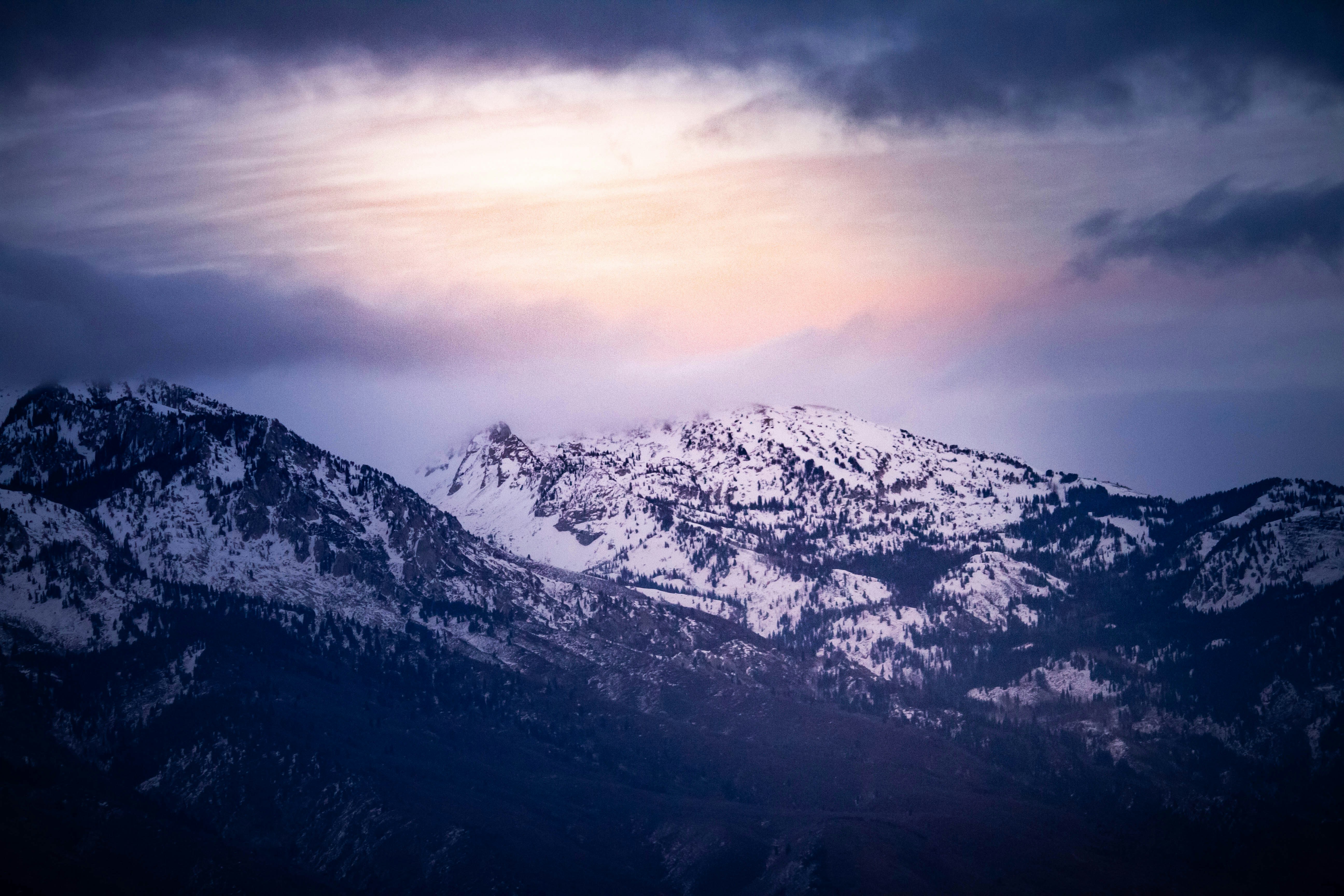 Snow-dusted Ridge at Dusk