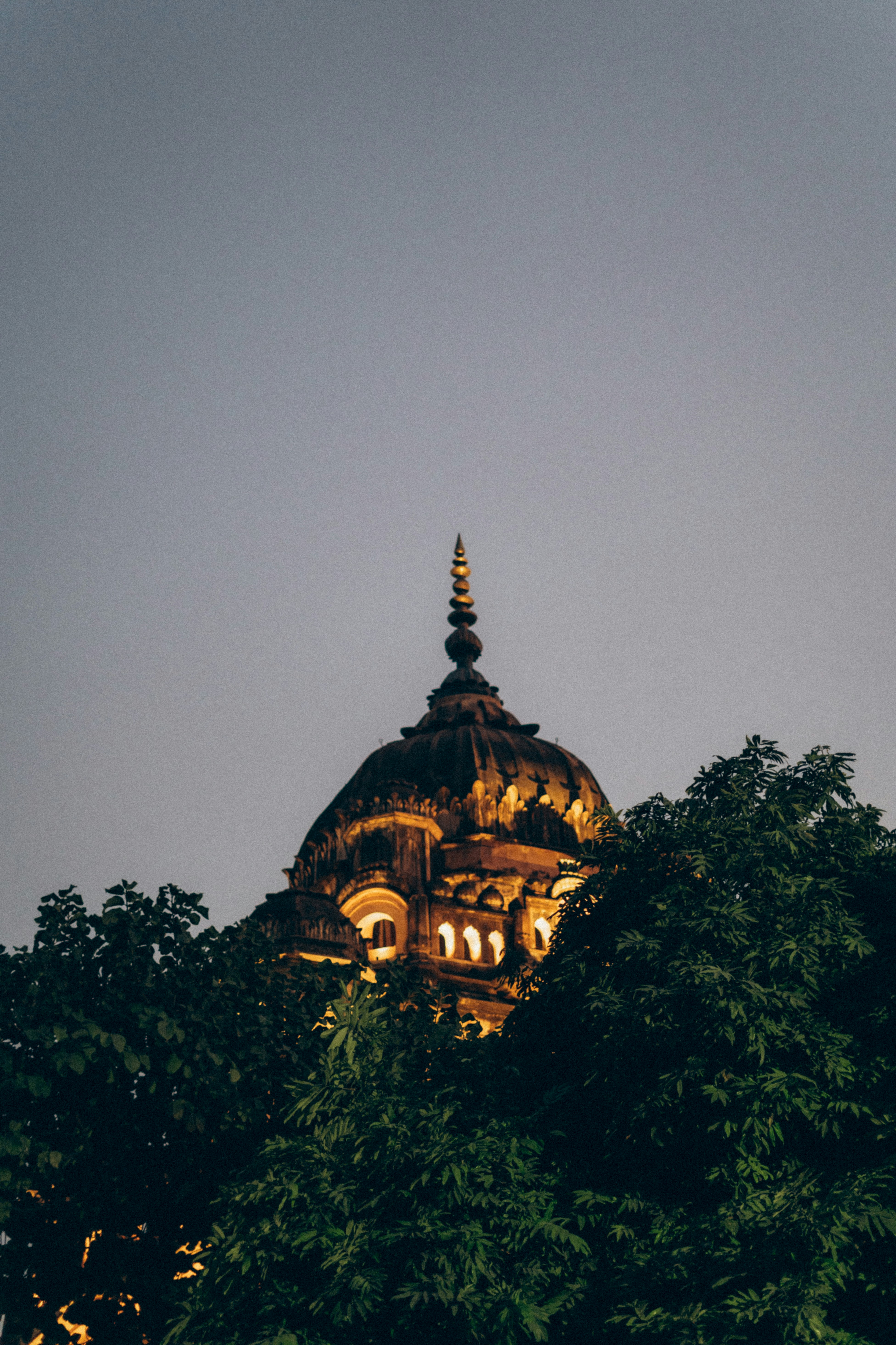 Golden Dome Rising Above Night Greenery
