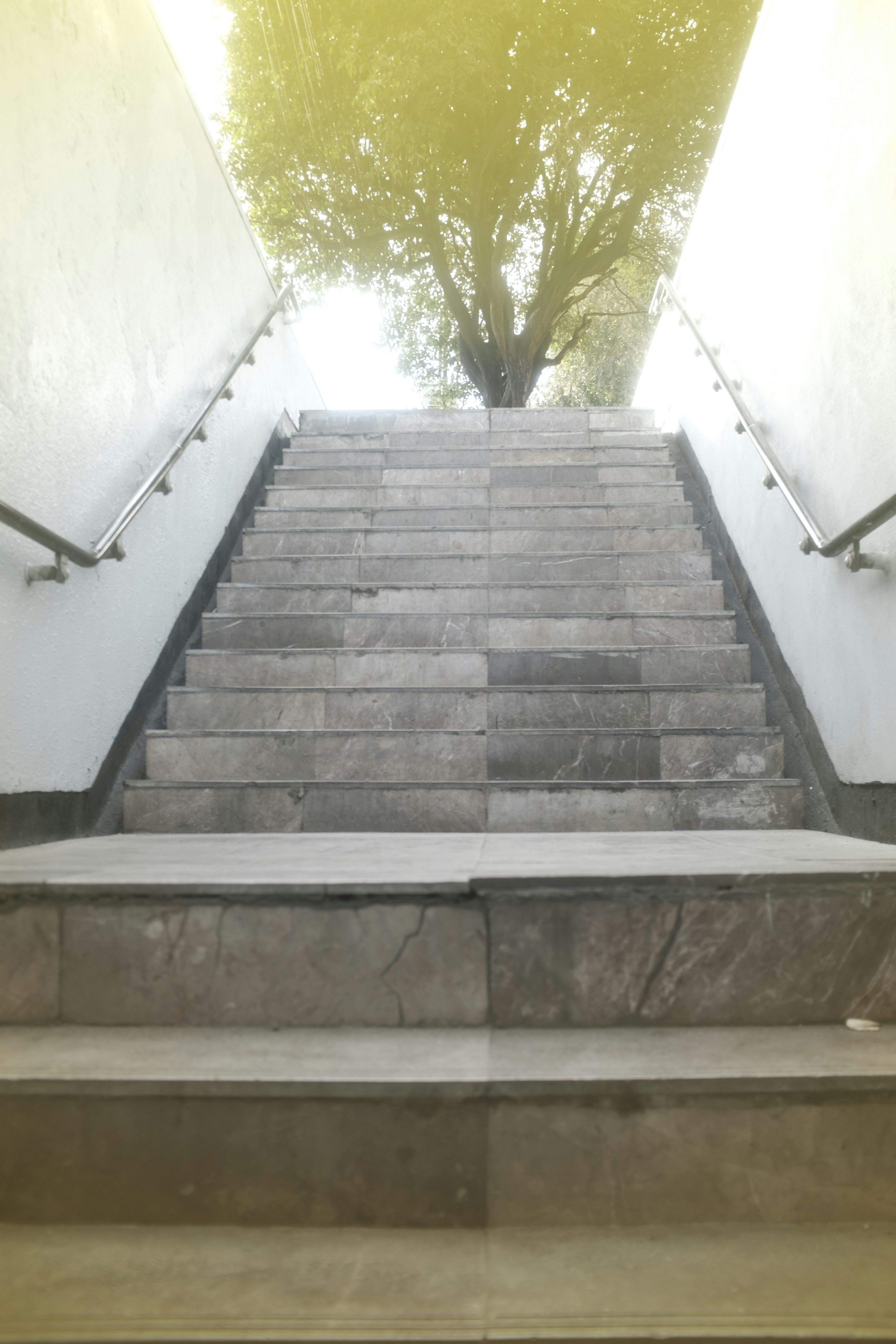 Ascending toward the Light: Stones and Sky Framing a Quiet Ascent