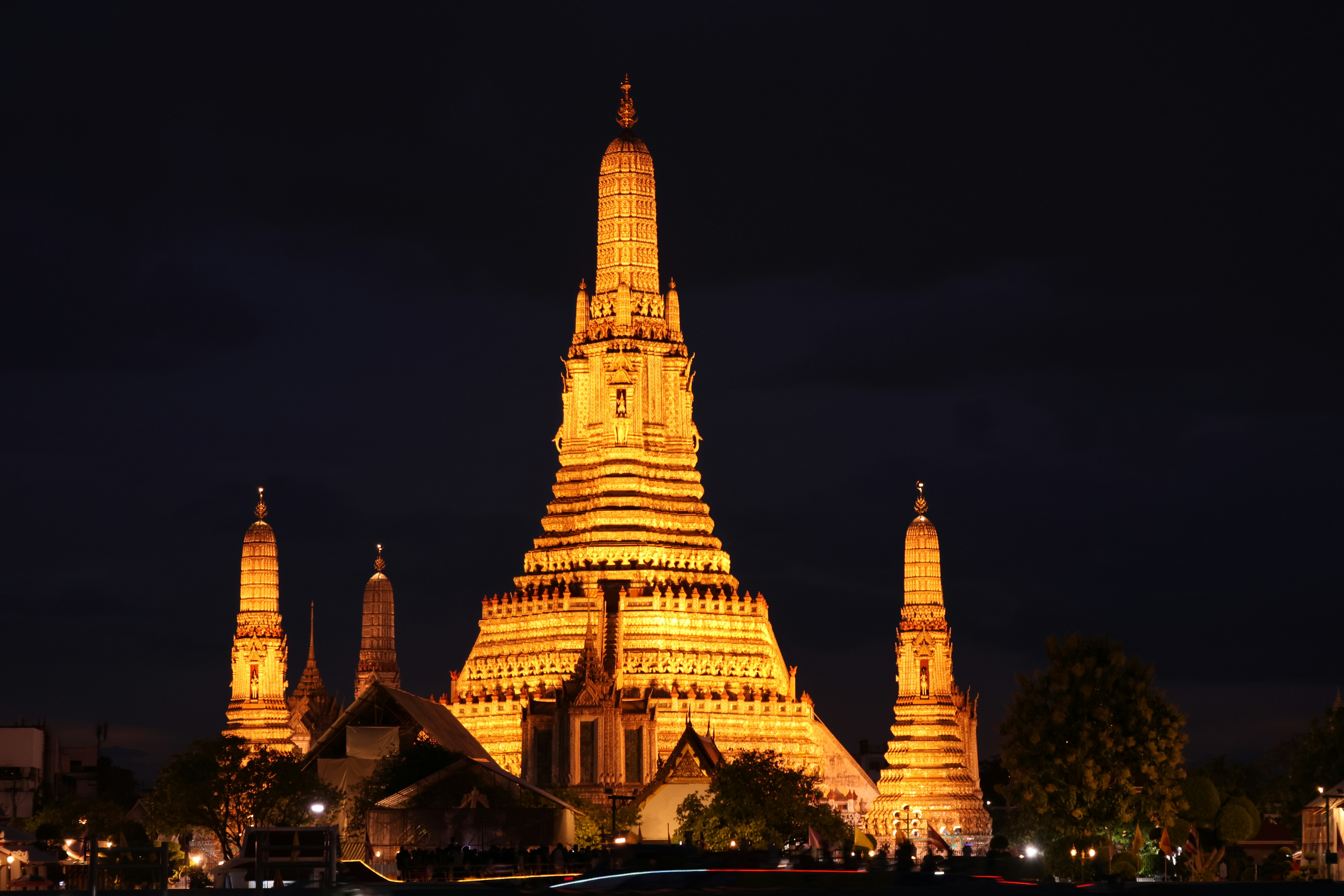 Golden Monument Under Nightfall