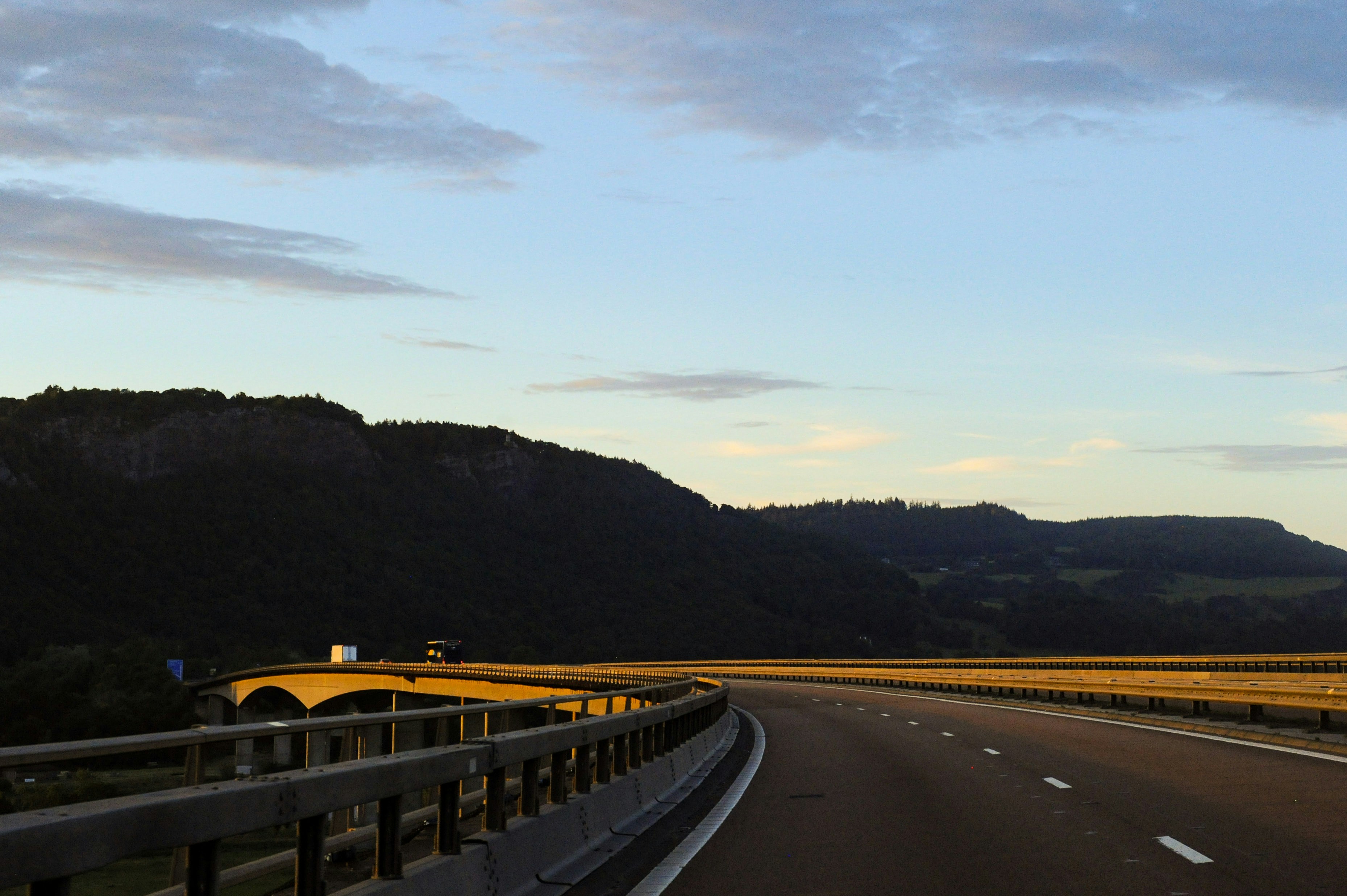 Golden Hour Highway: A Quiet Bend Under a Wide Sky