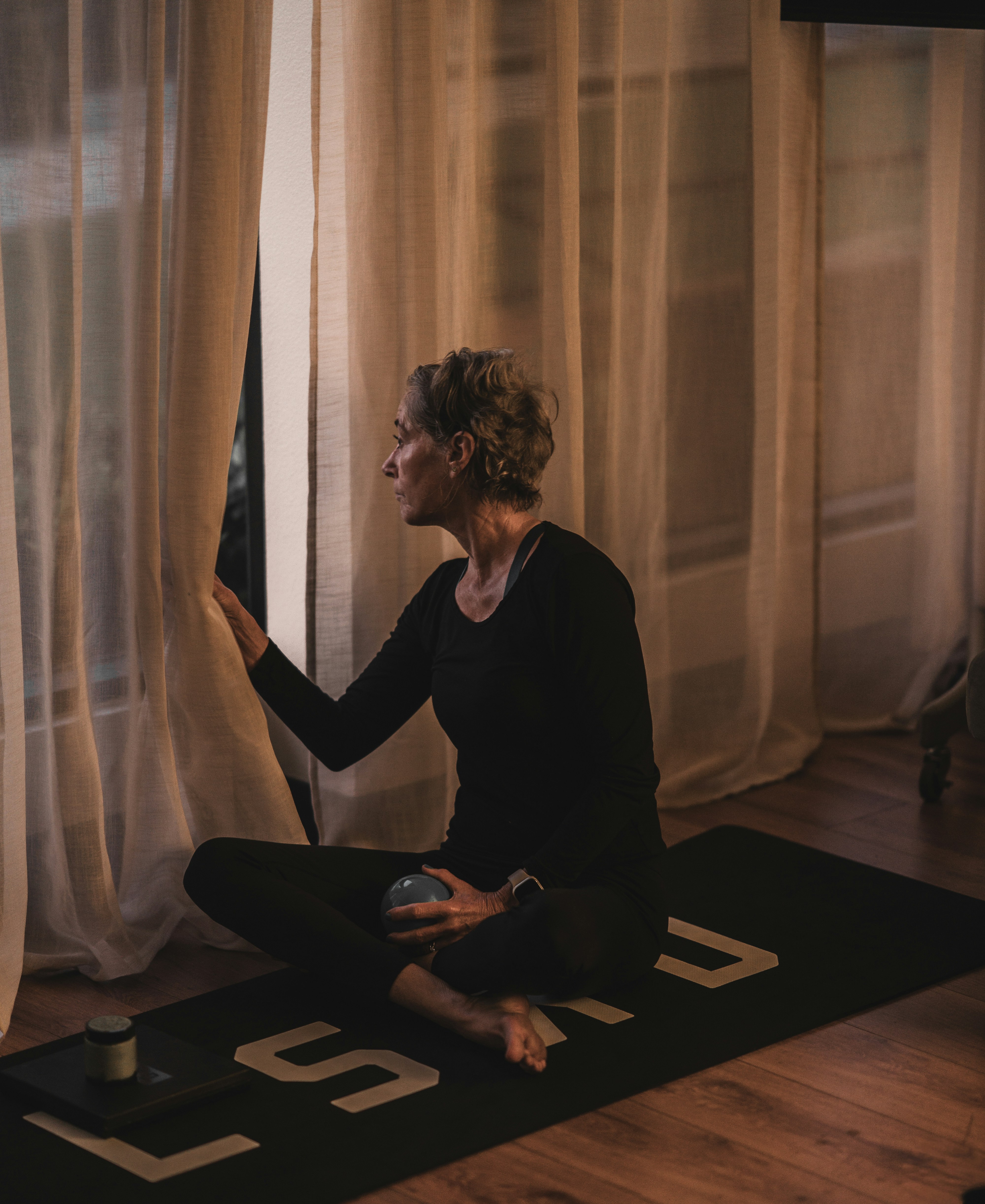 Quiet Strength: A Seated Yoga Practice by Soft Curtain Light