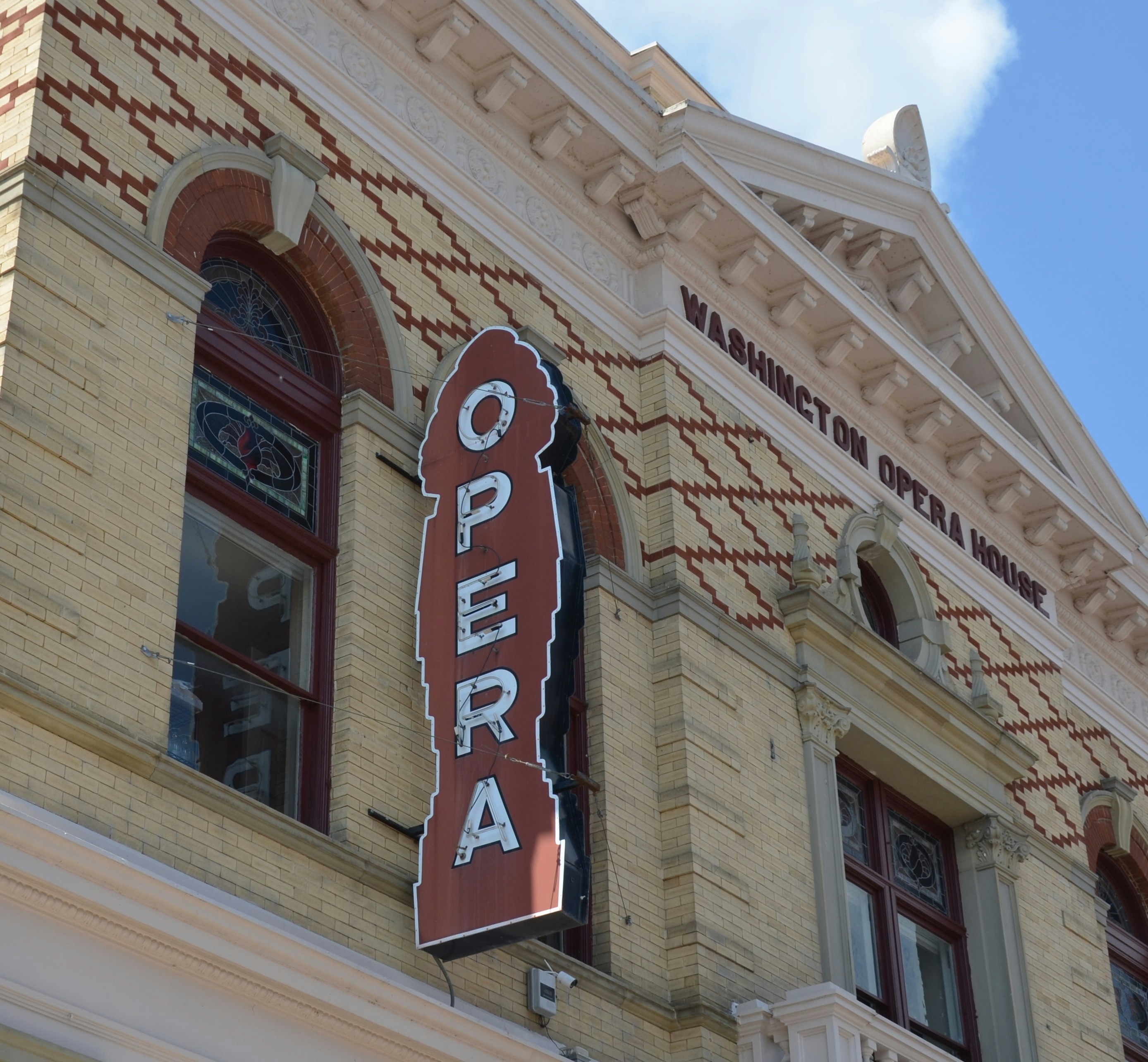 Open Sign, Old Brick Cinema: A Corner of Washington Opera House