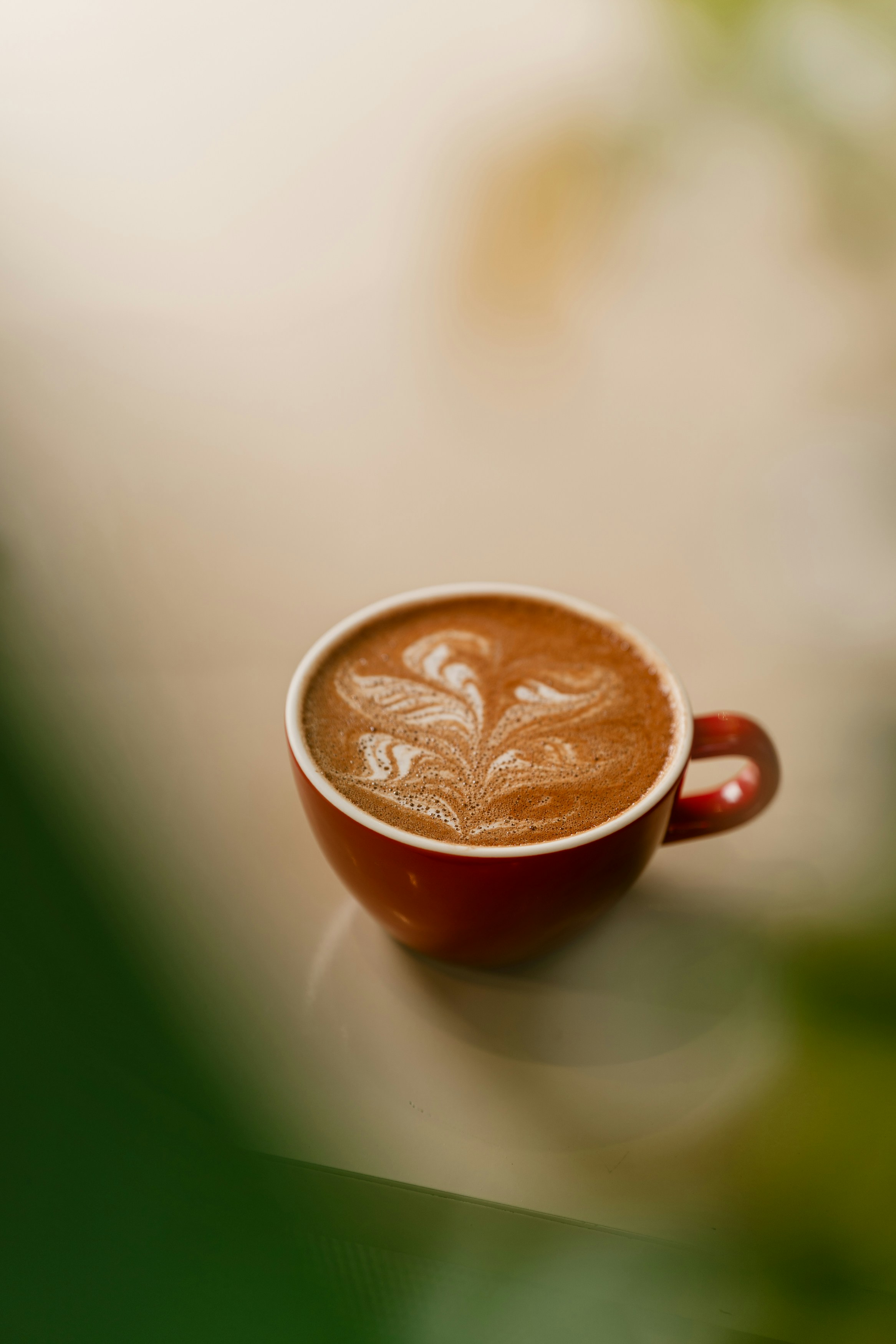 Steamed Warmth: A Latte Garden in Focus