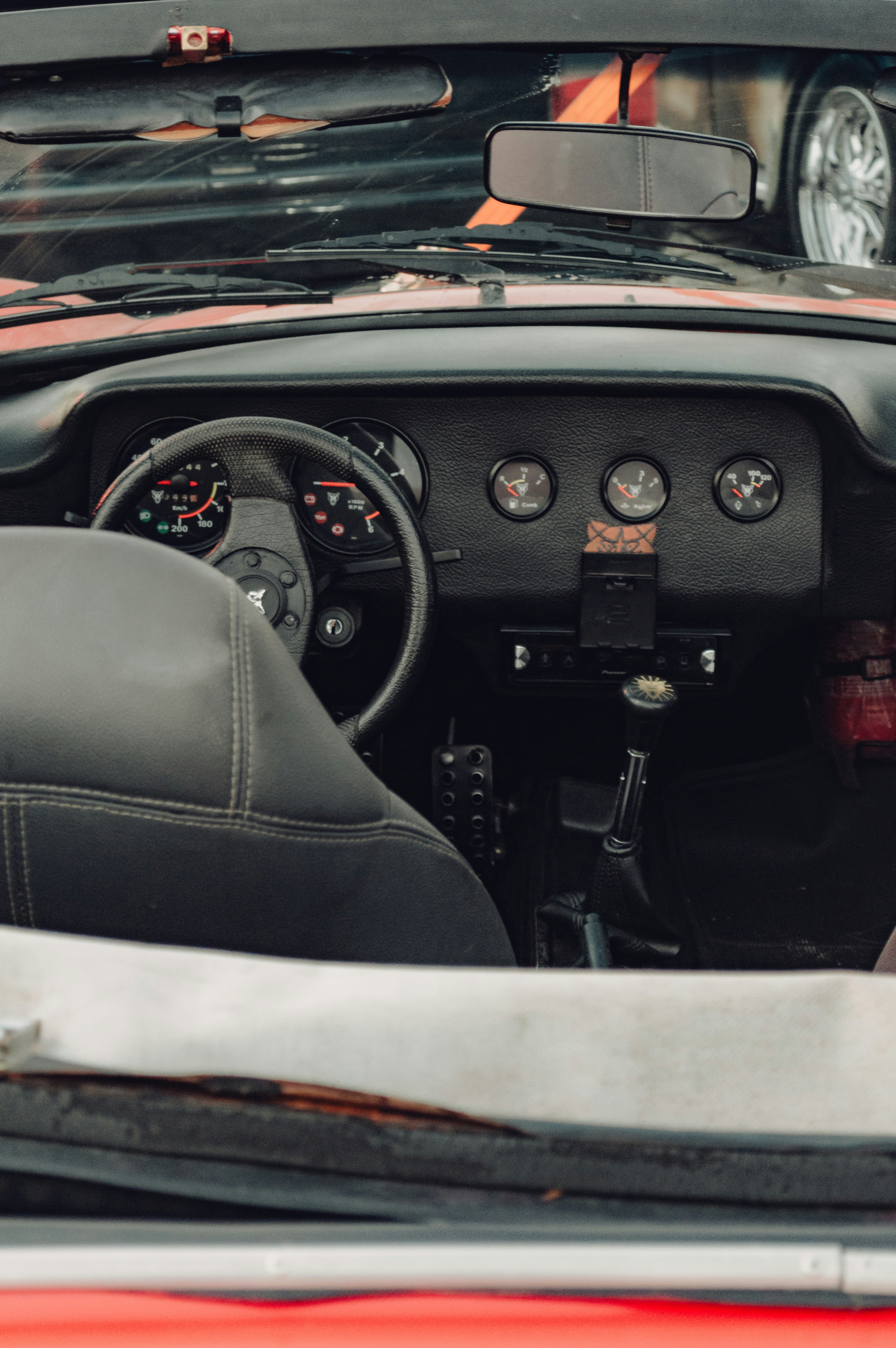 Cockpit Echoes: Classic Car Interior with Timeless Gauges