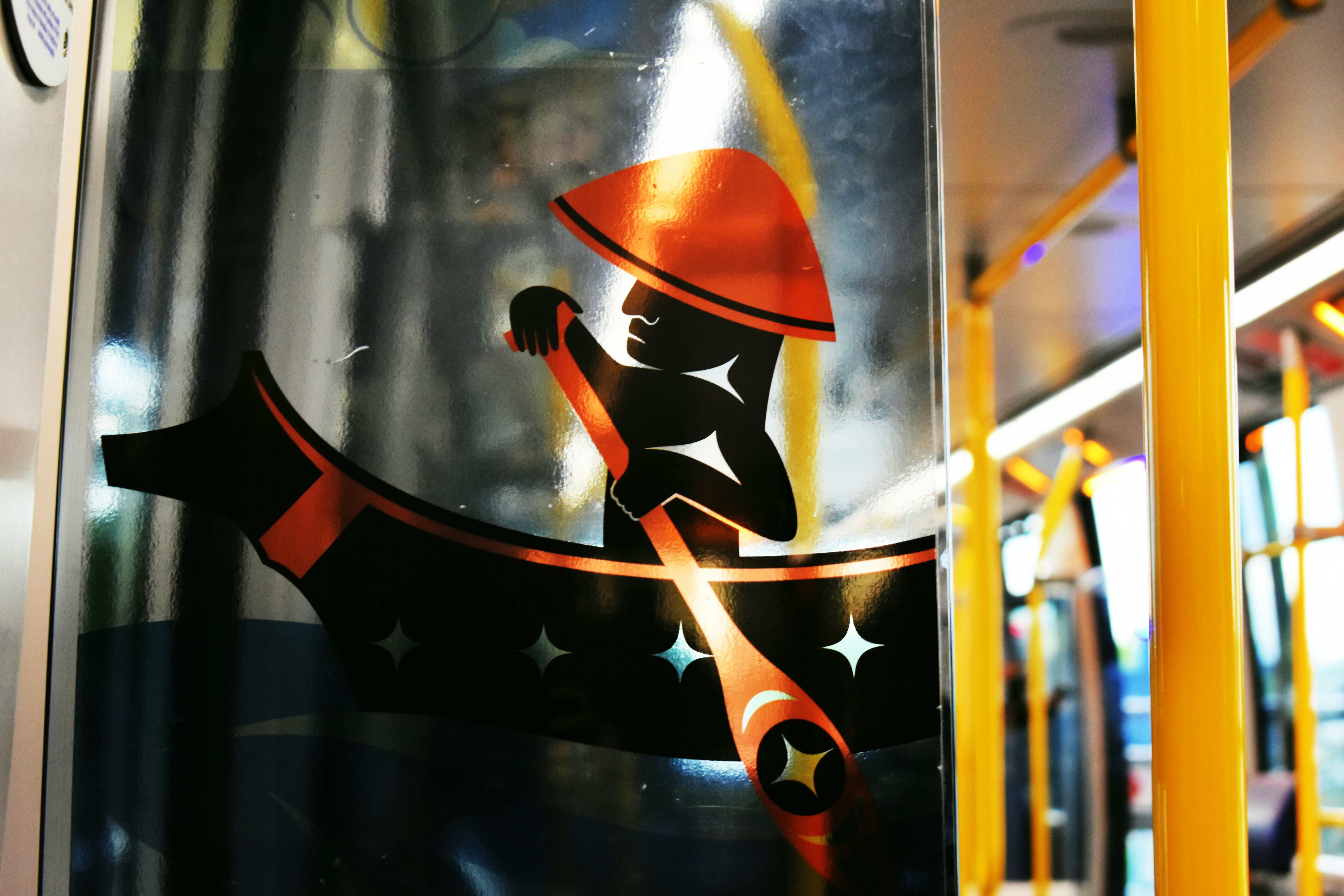 Sailor Silhouette on a Bus Window