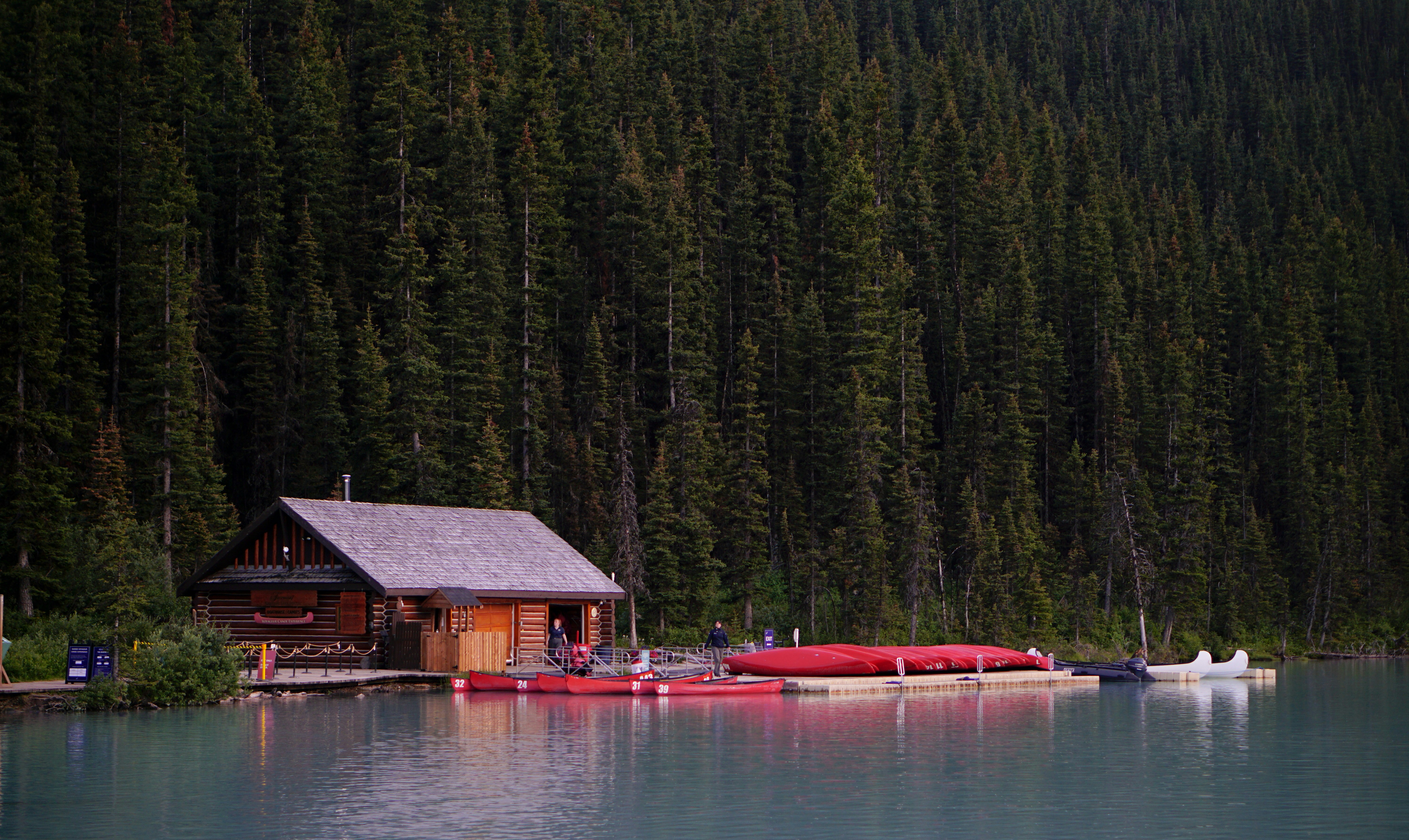 Lakeside Lodge at Dusk: A Quiet Marina by the Pines