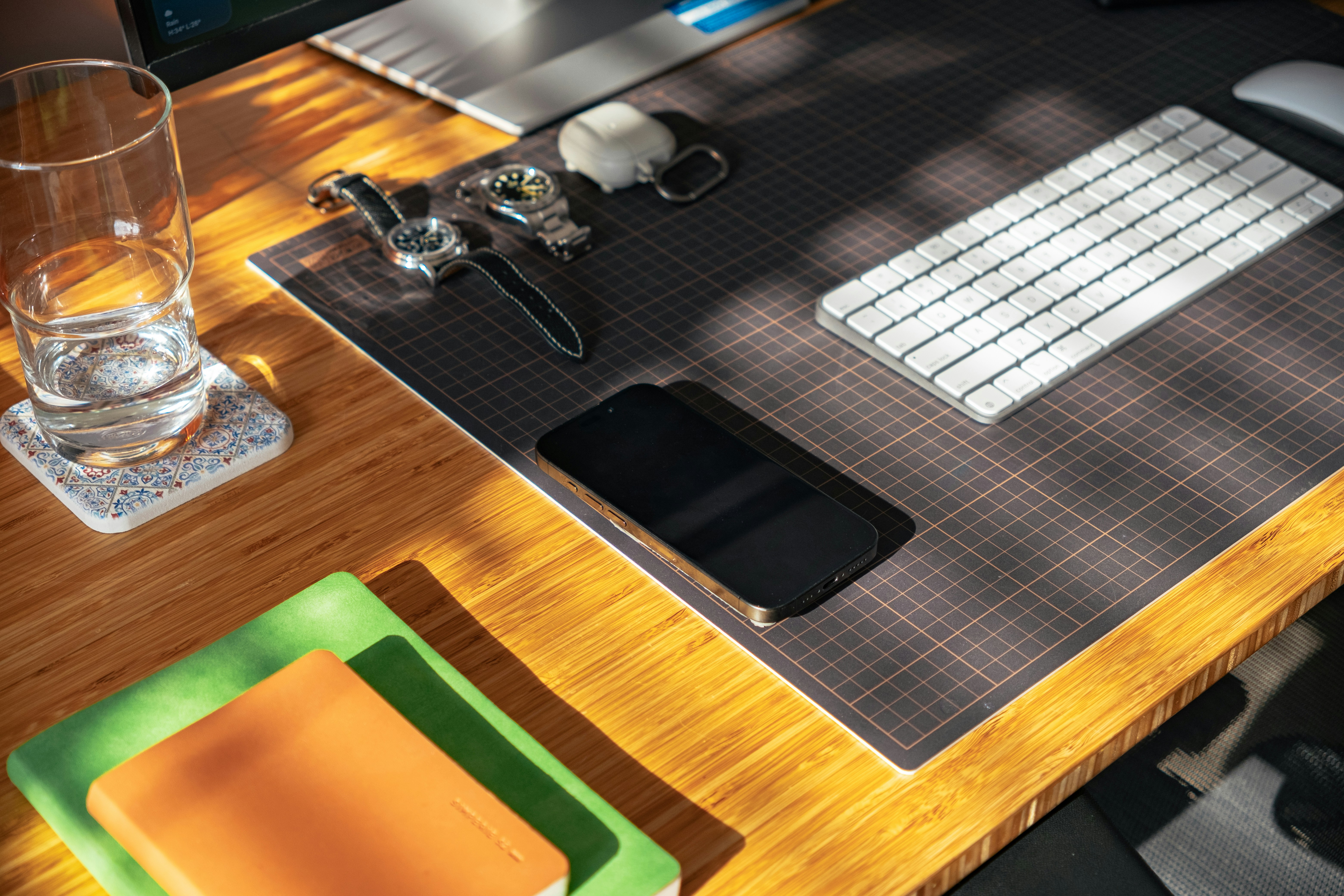 Desk Spotlight: A Quiet Tech Sketchpad with Tools at Rest