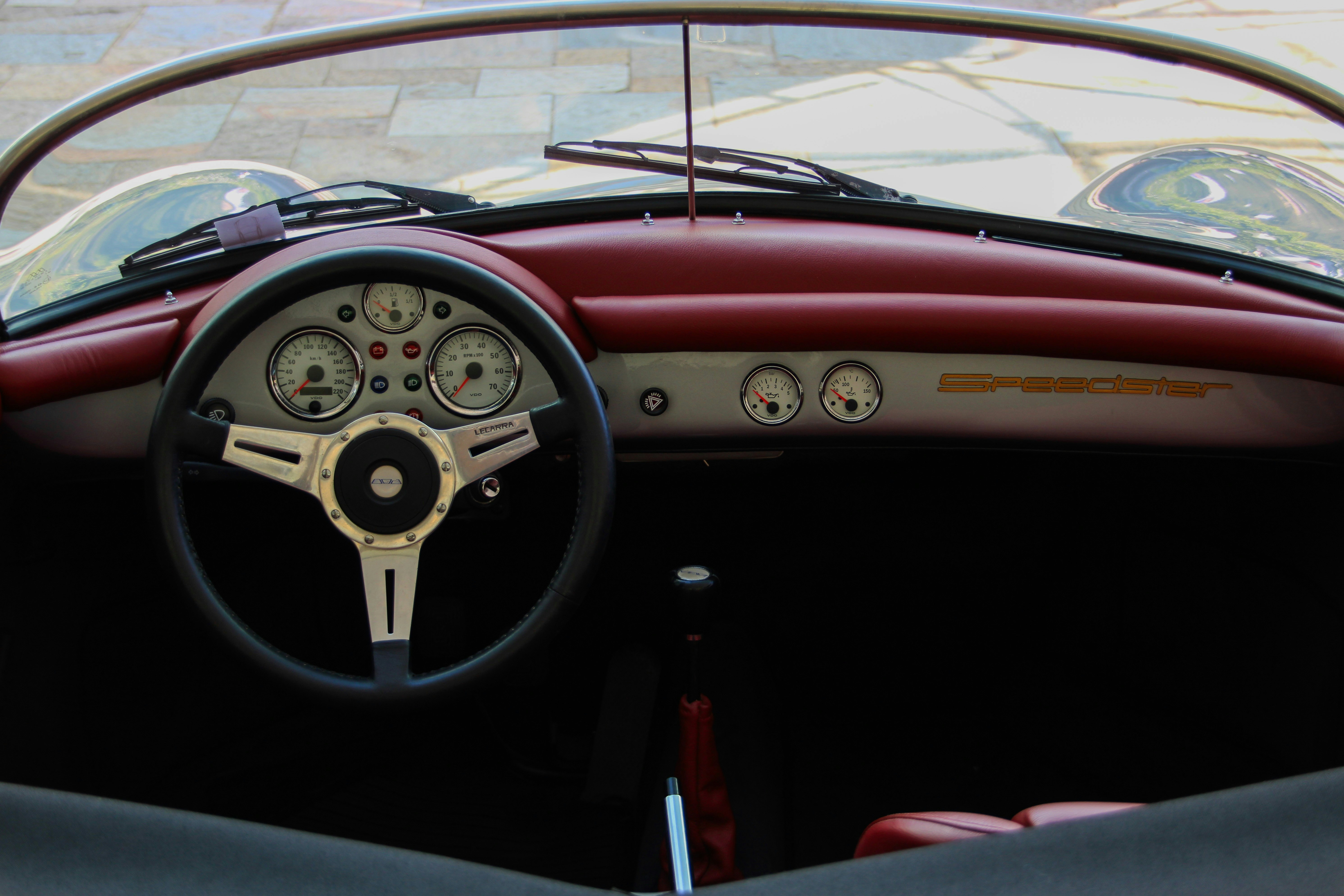  cockpit nostalgia: edge-lit red dash and vintage gauges