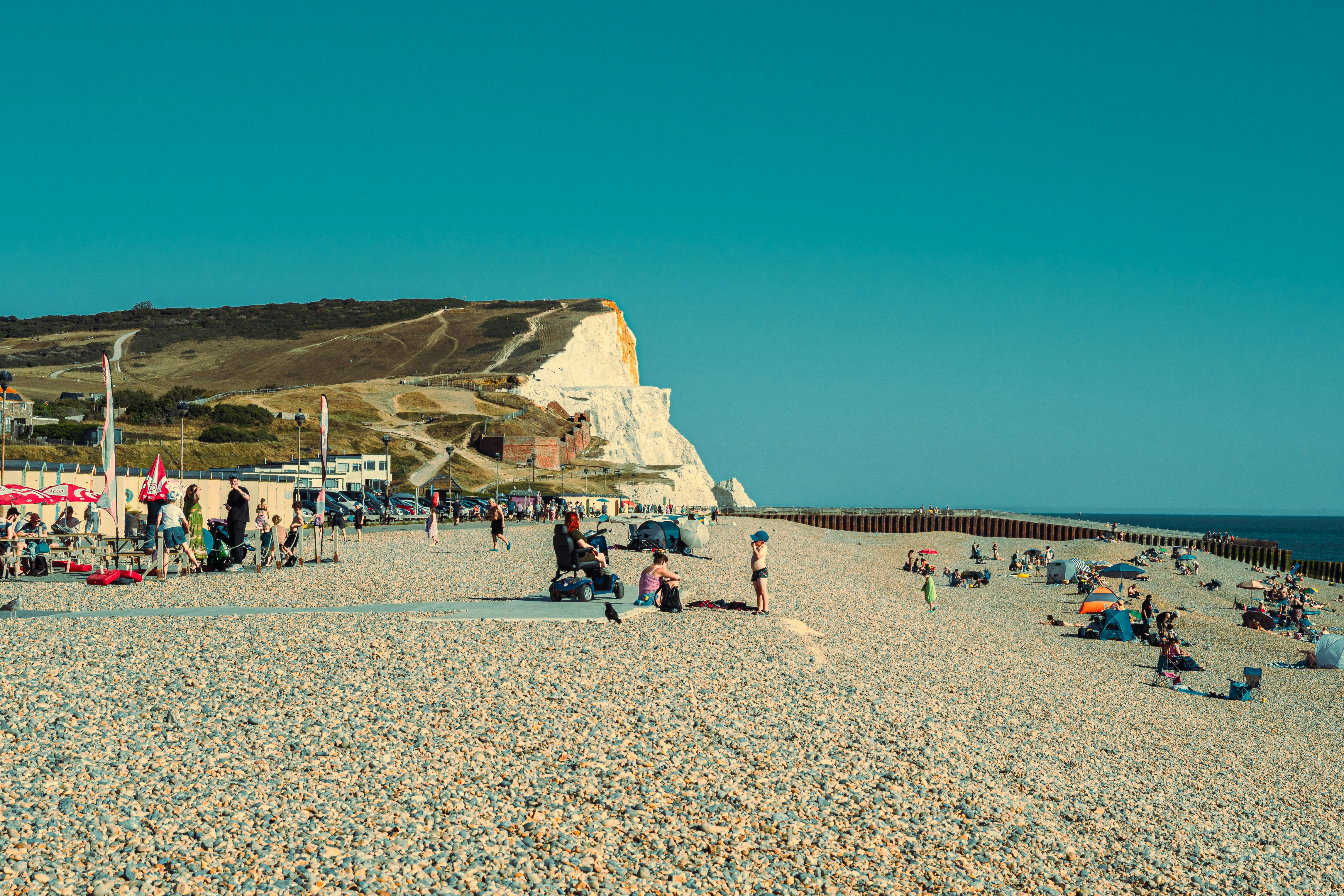 White Chalk Cliffs at Sunset Beach