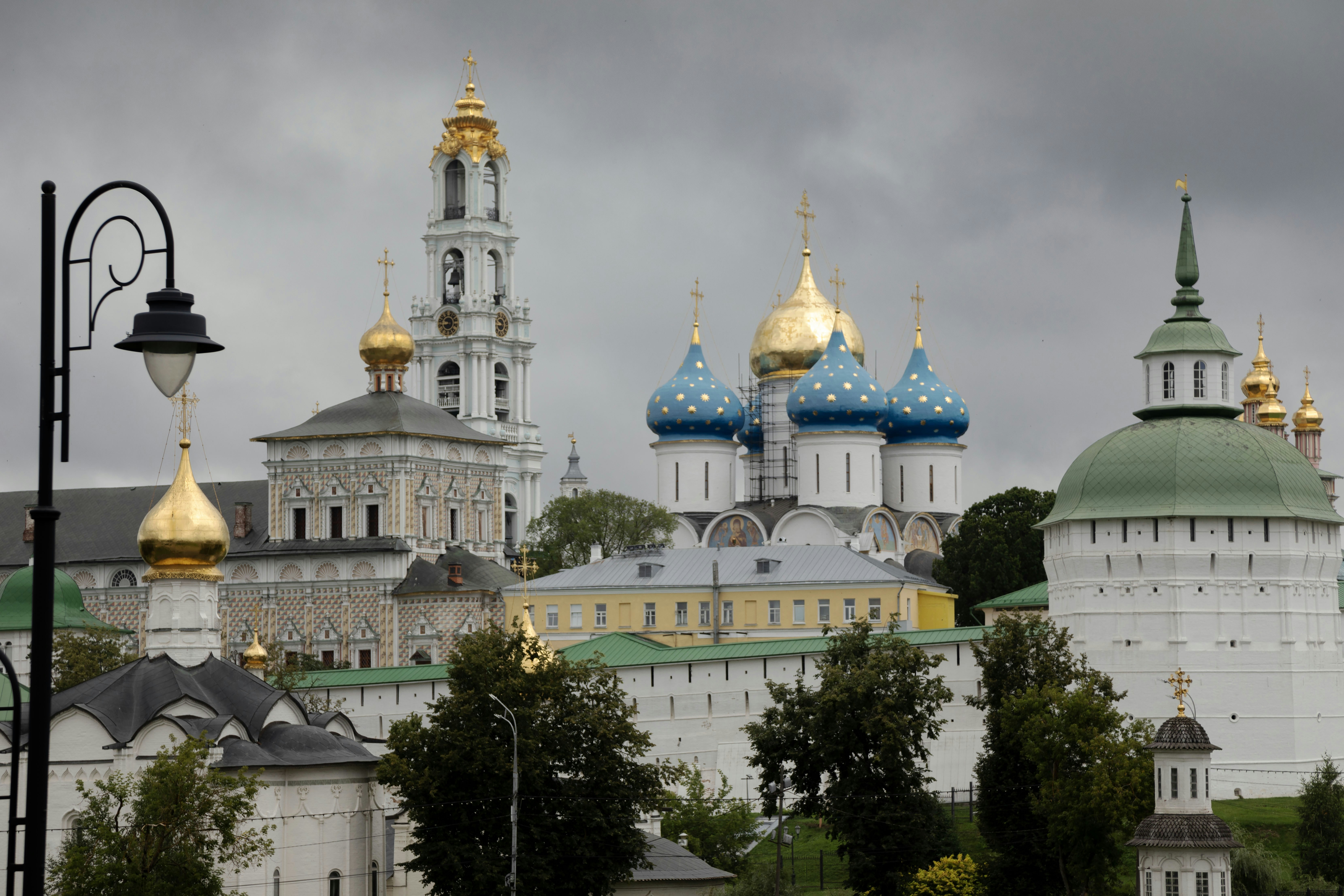 Twin-domed Cathedral Silhouettes Against a Stormy Sky