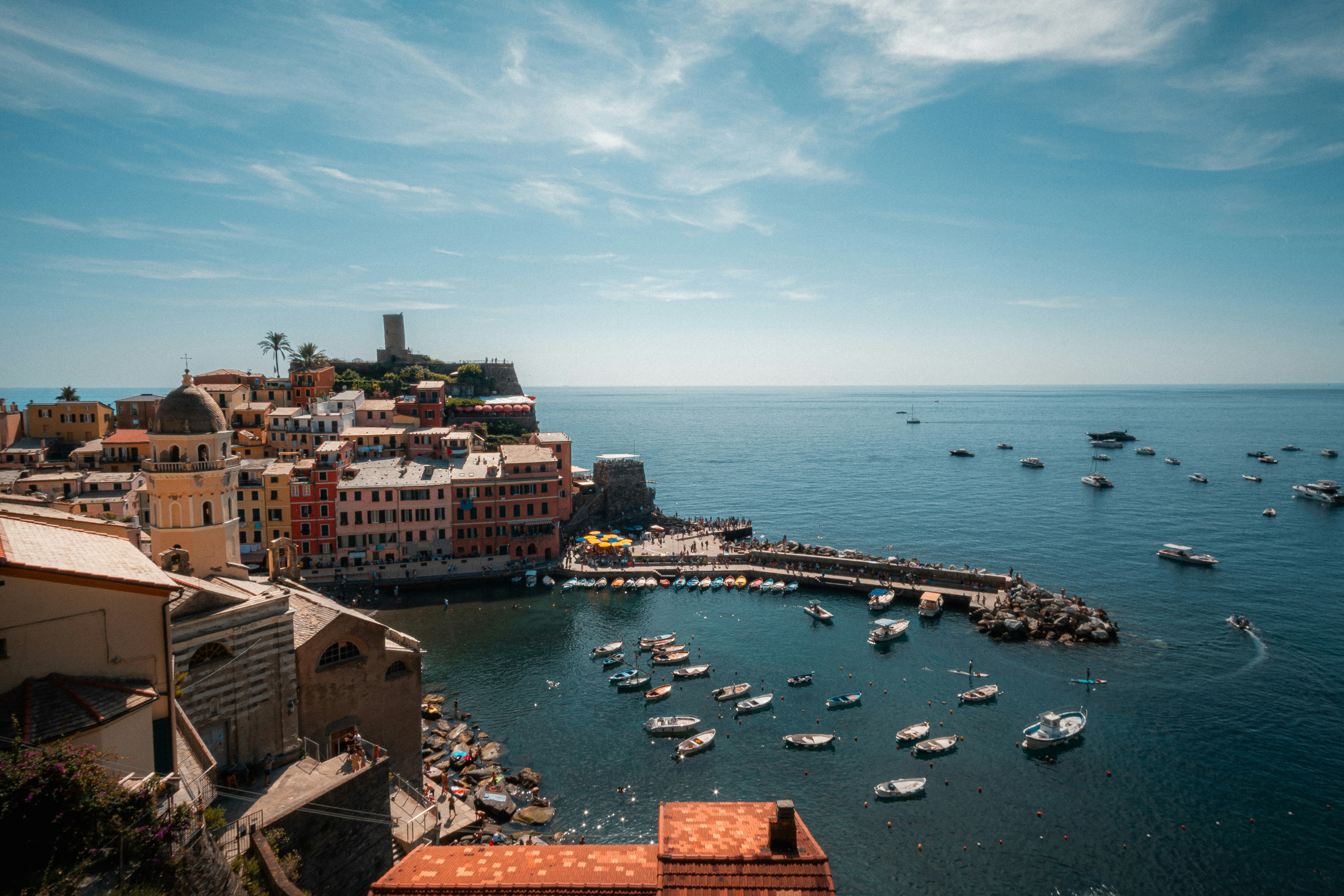 Harbor of Sunlit Amalfi-Style Village