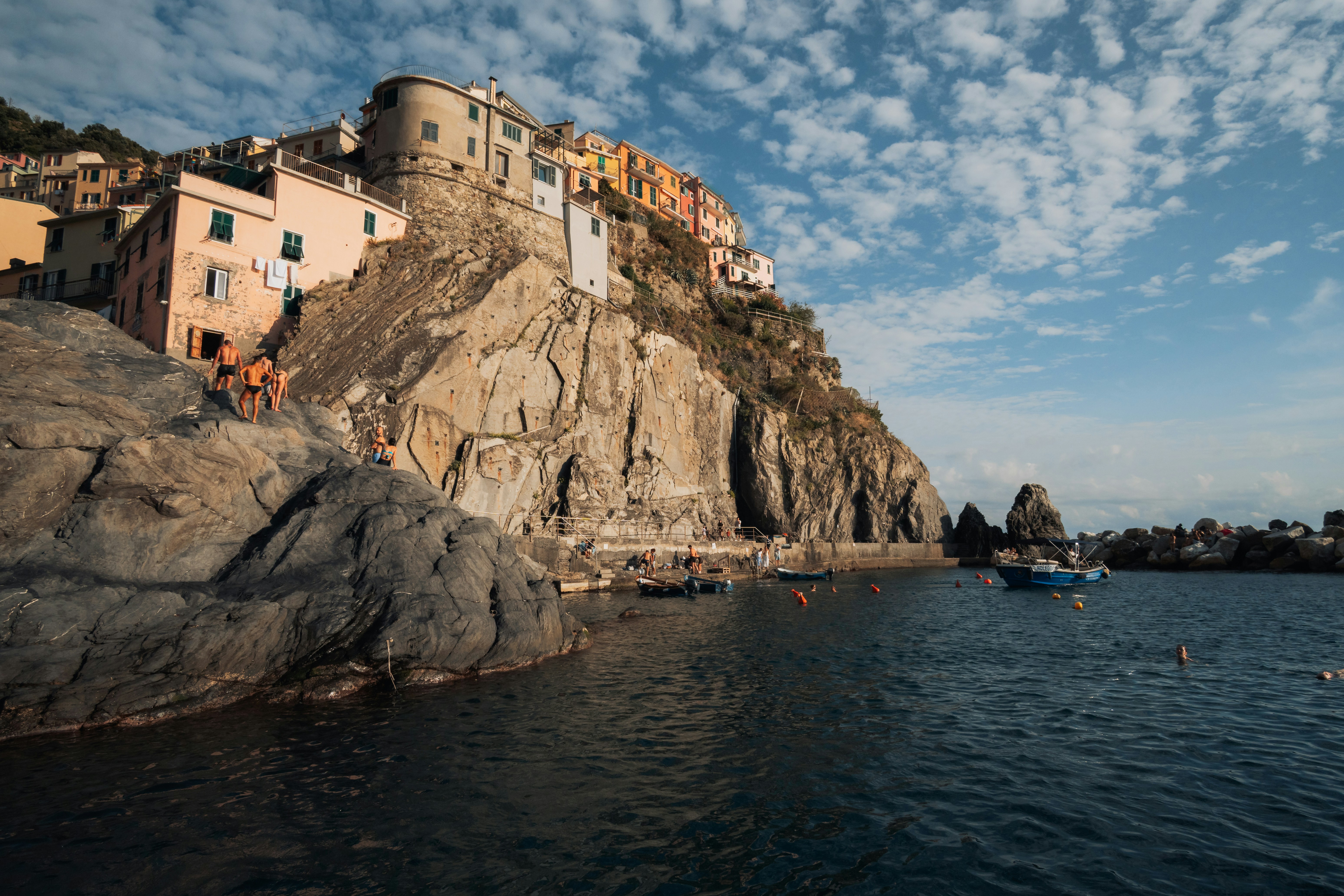 Cliffside Village Anchored by the Sea