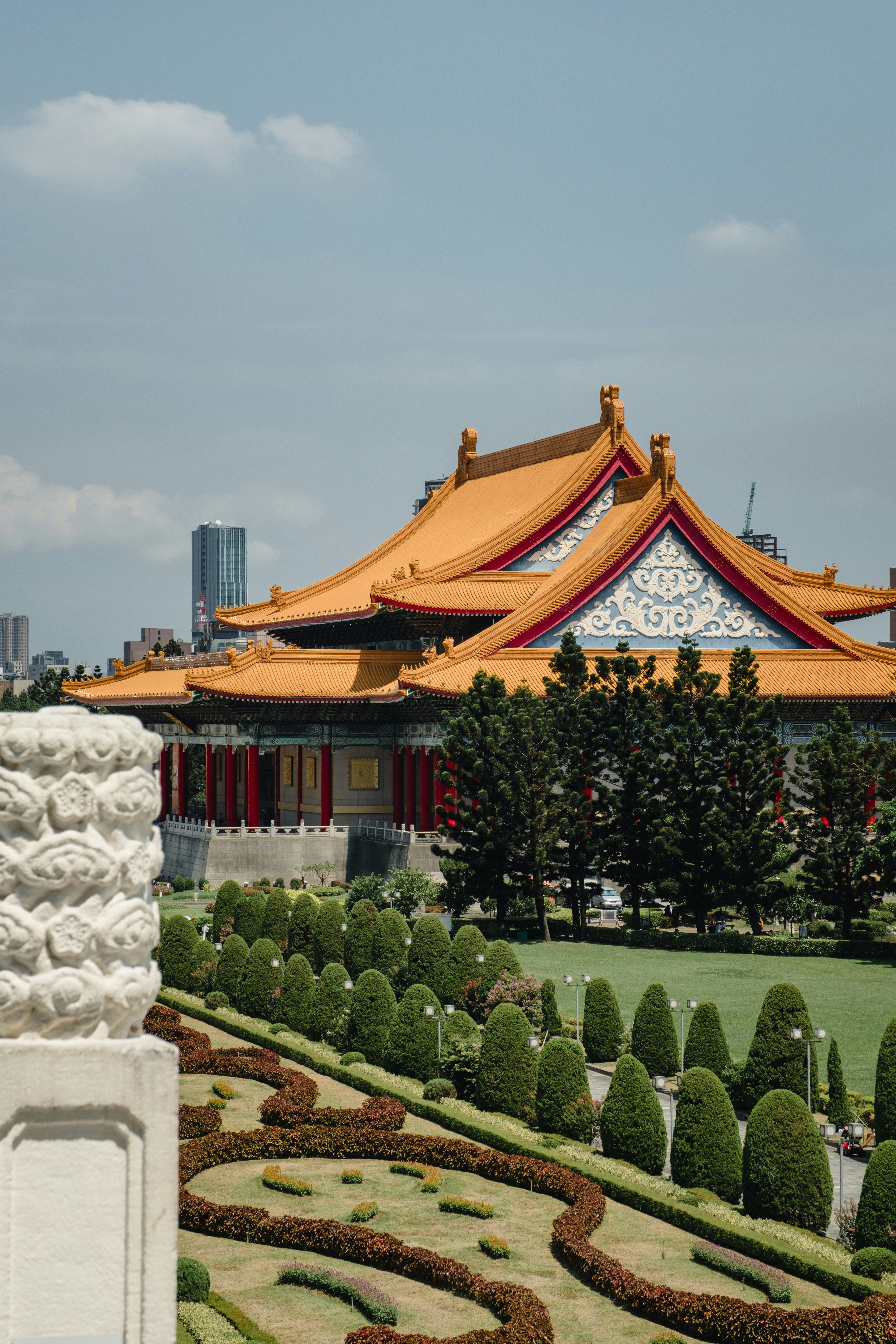 Golden-roofed Temple Amid Sculpted Gardens