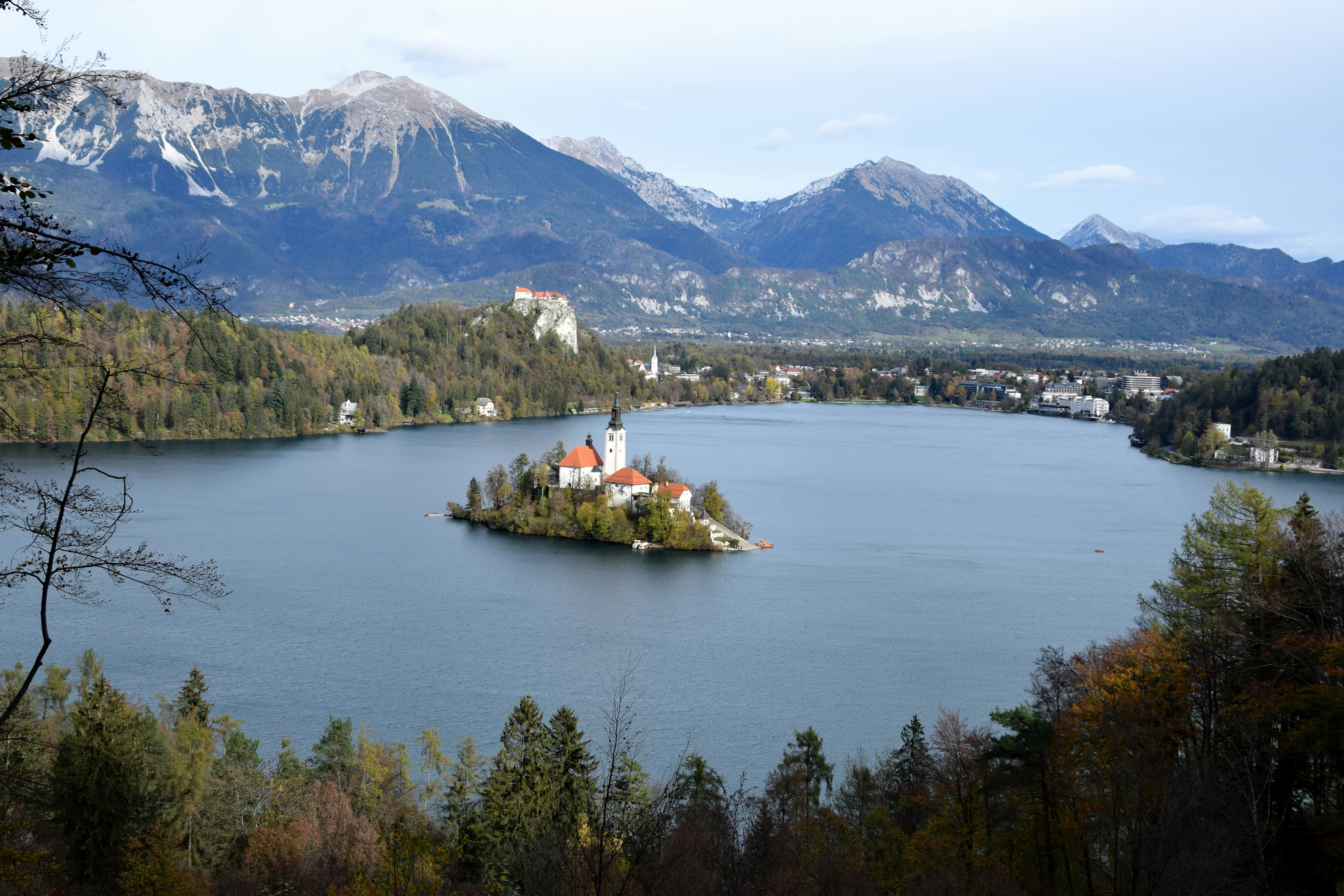 Island Sanctuary in a Lake Ringed by Mountains