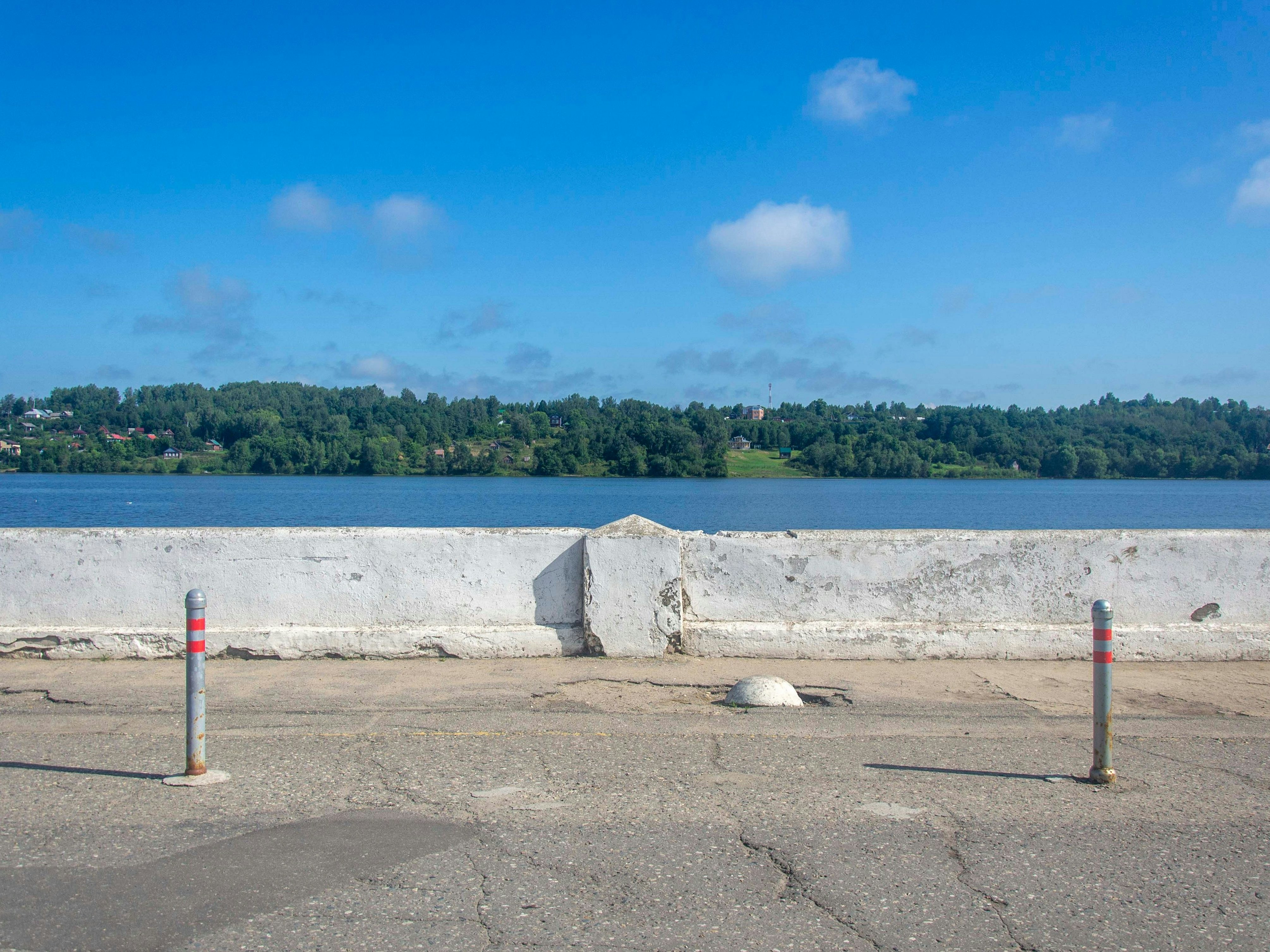 Concrete Confluence: Waterfront Breakwater by the Quiet Sea