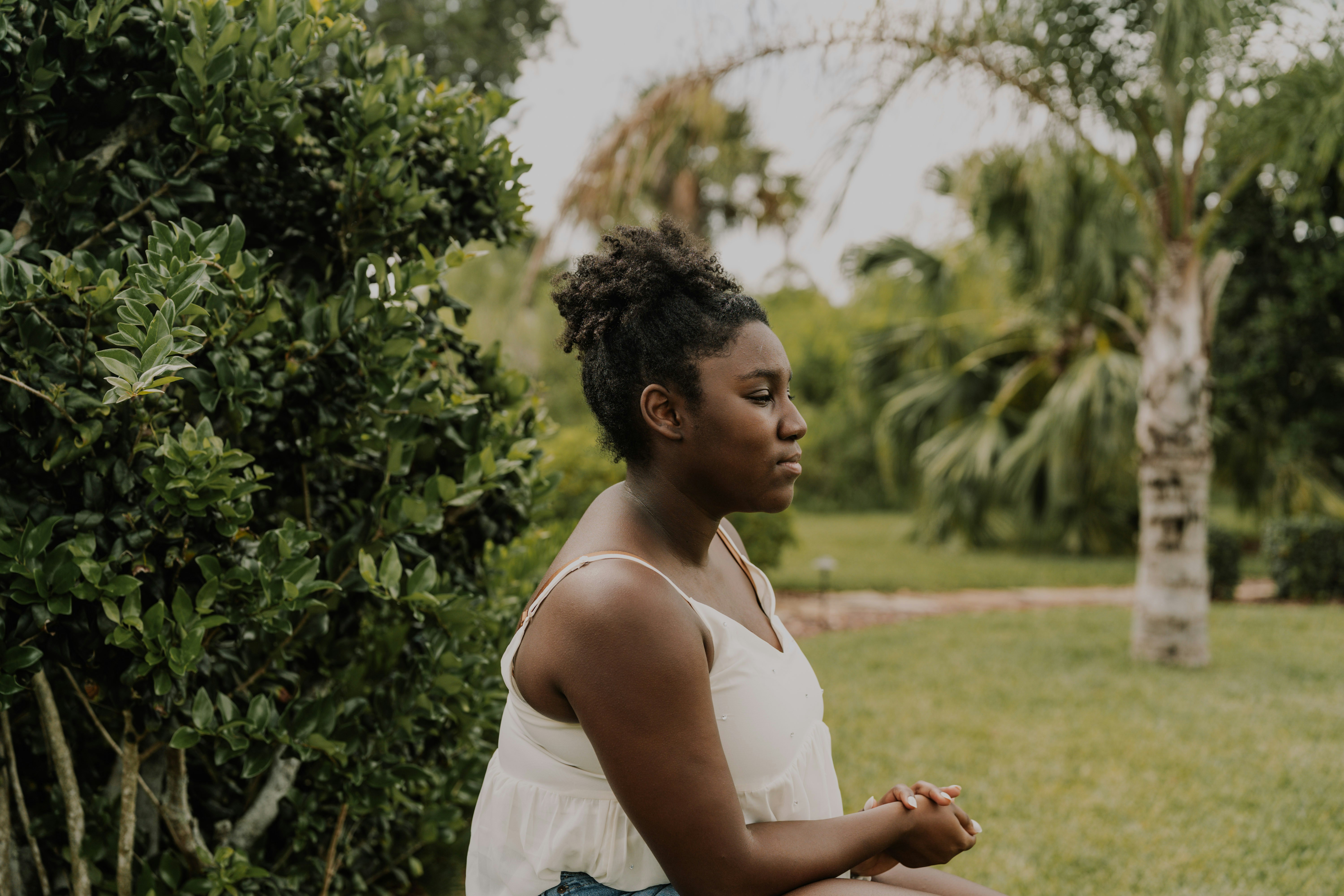 Quiet Contemplation in a Sunlit Garden