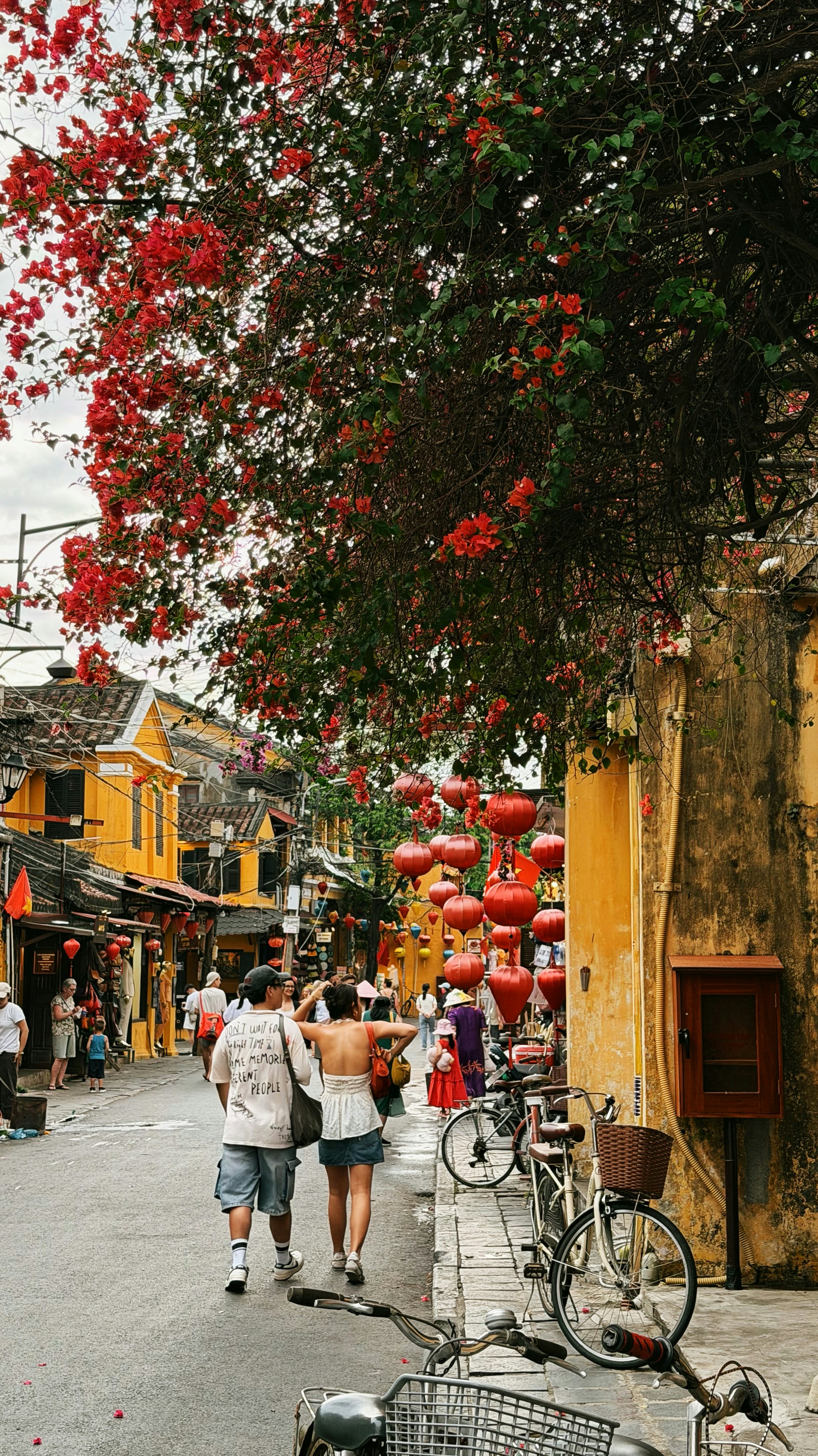 Lantern-filled Lane: A Golden Hue Walk
