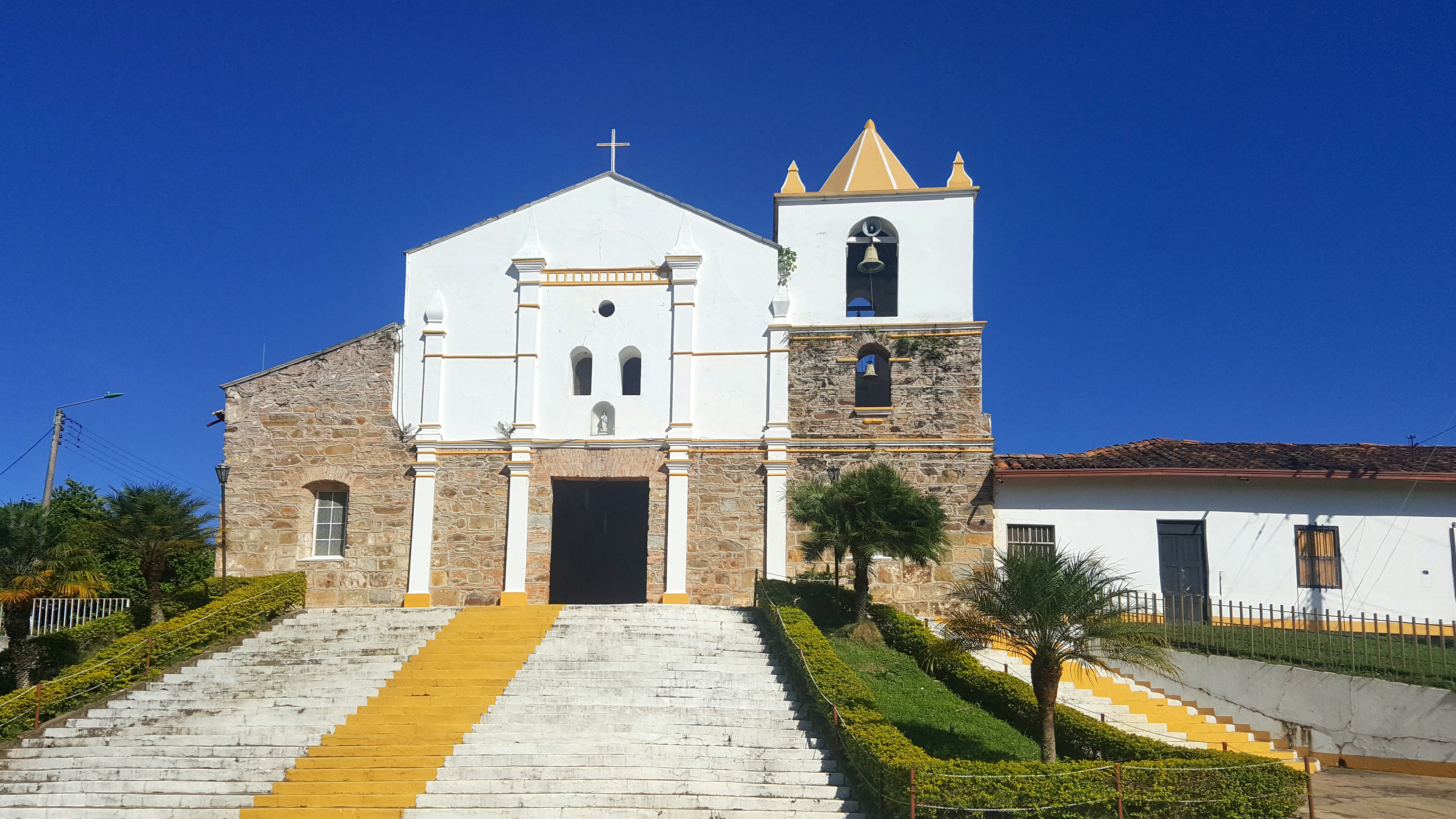Steps to the Sacred White Facade