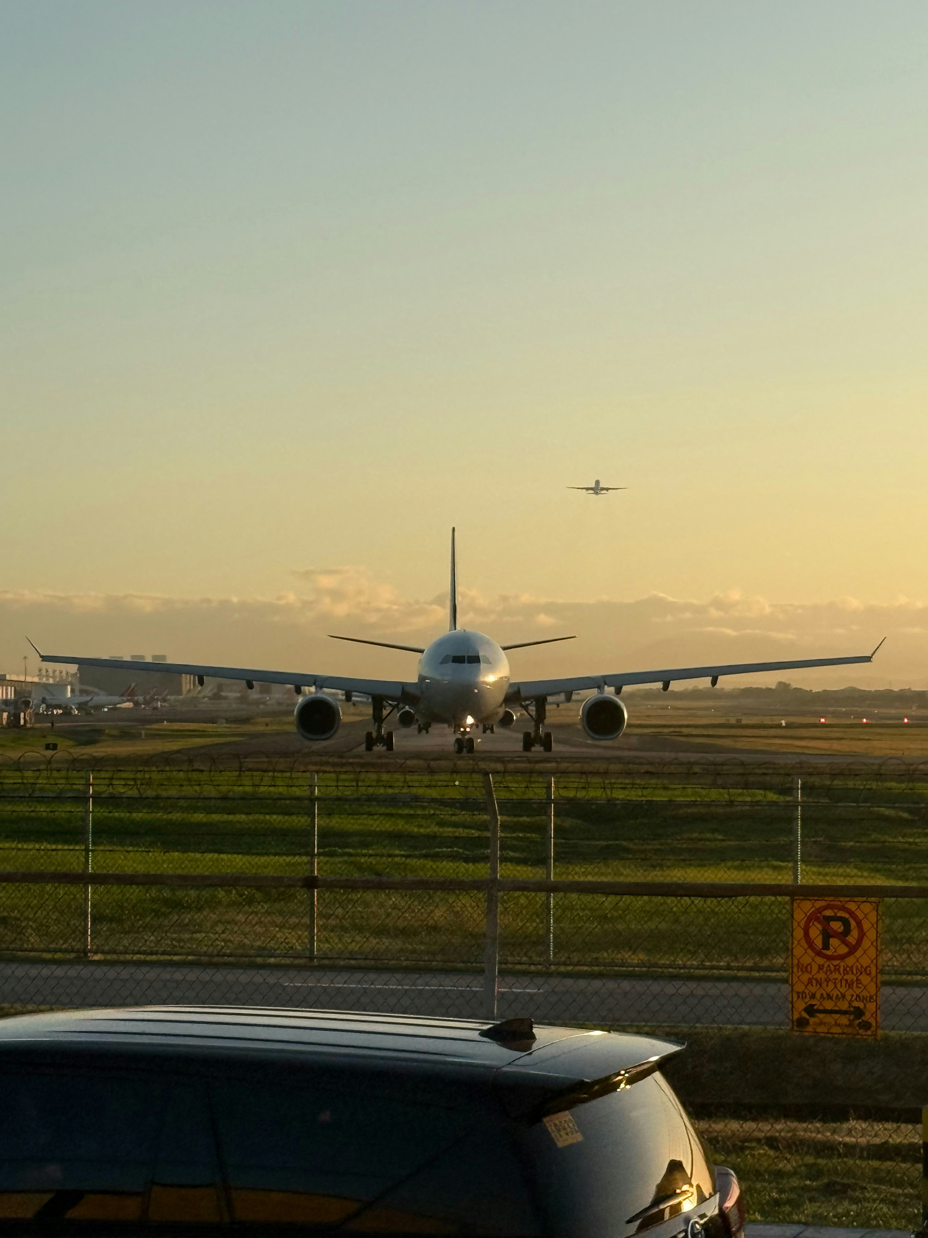 Approaching Evening: A Jet Steals the Horizon