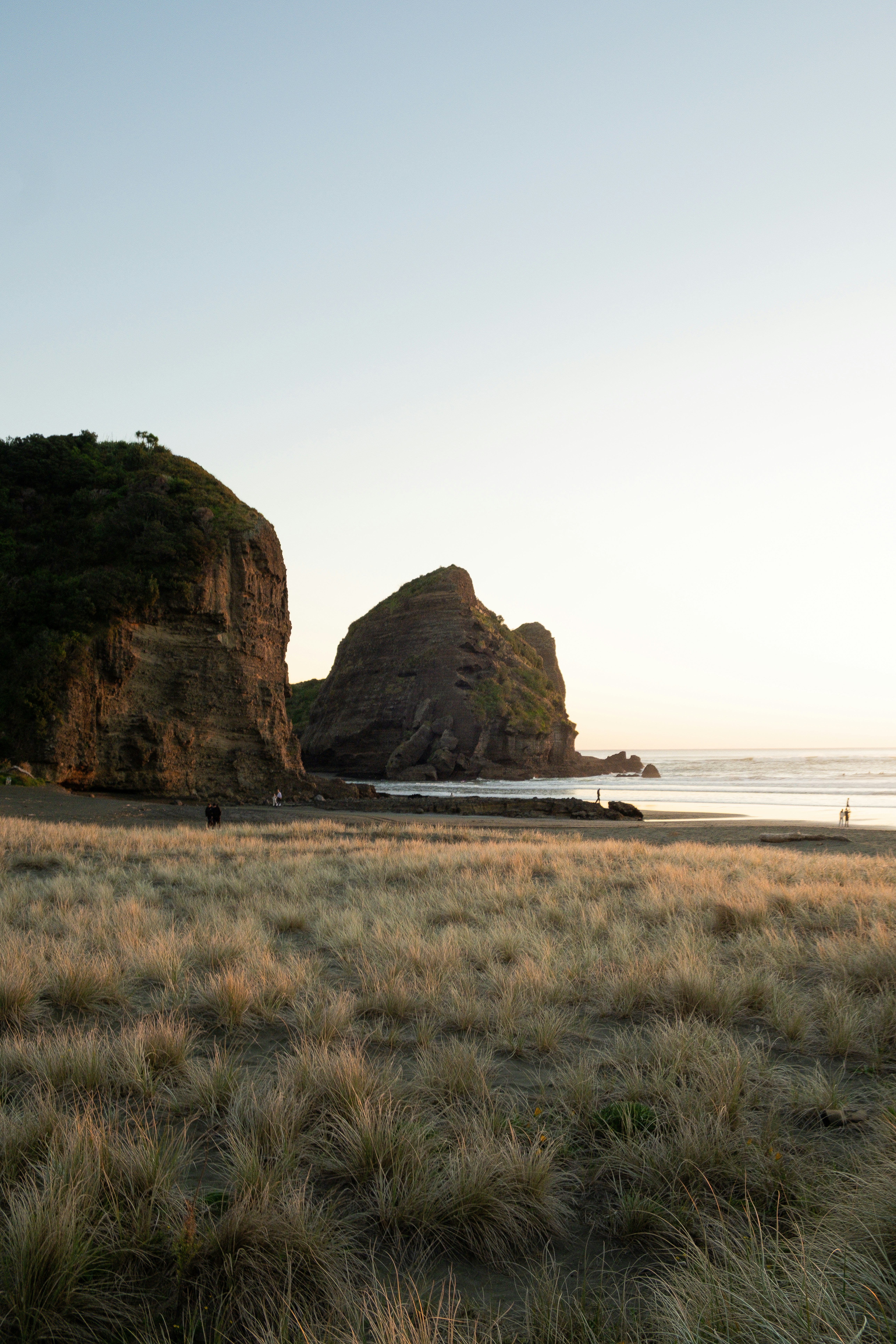 Coastline Sentinel: Two Sea Stacks at Dusk