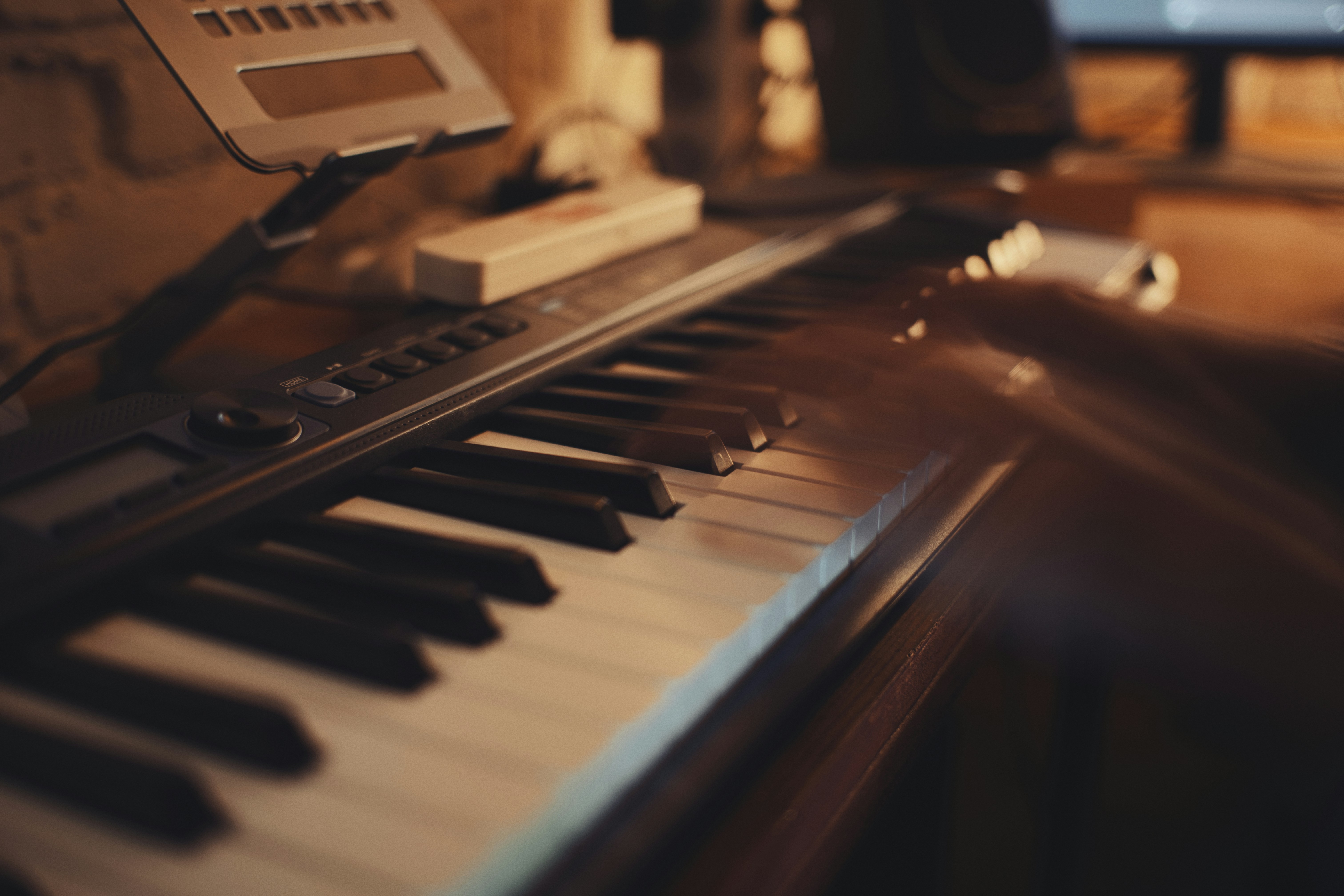 Midnight Keys: a Nostalgic Piano Corner in Warm Glow