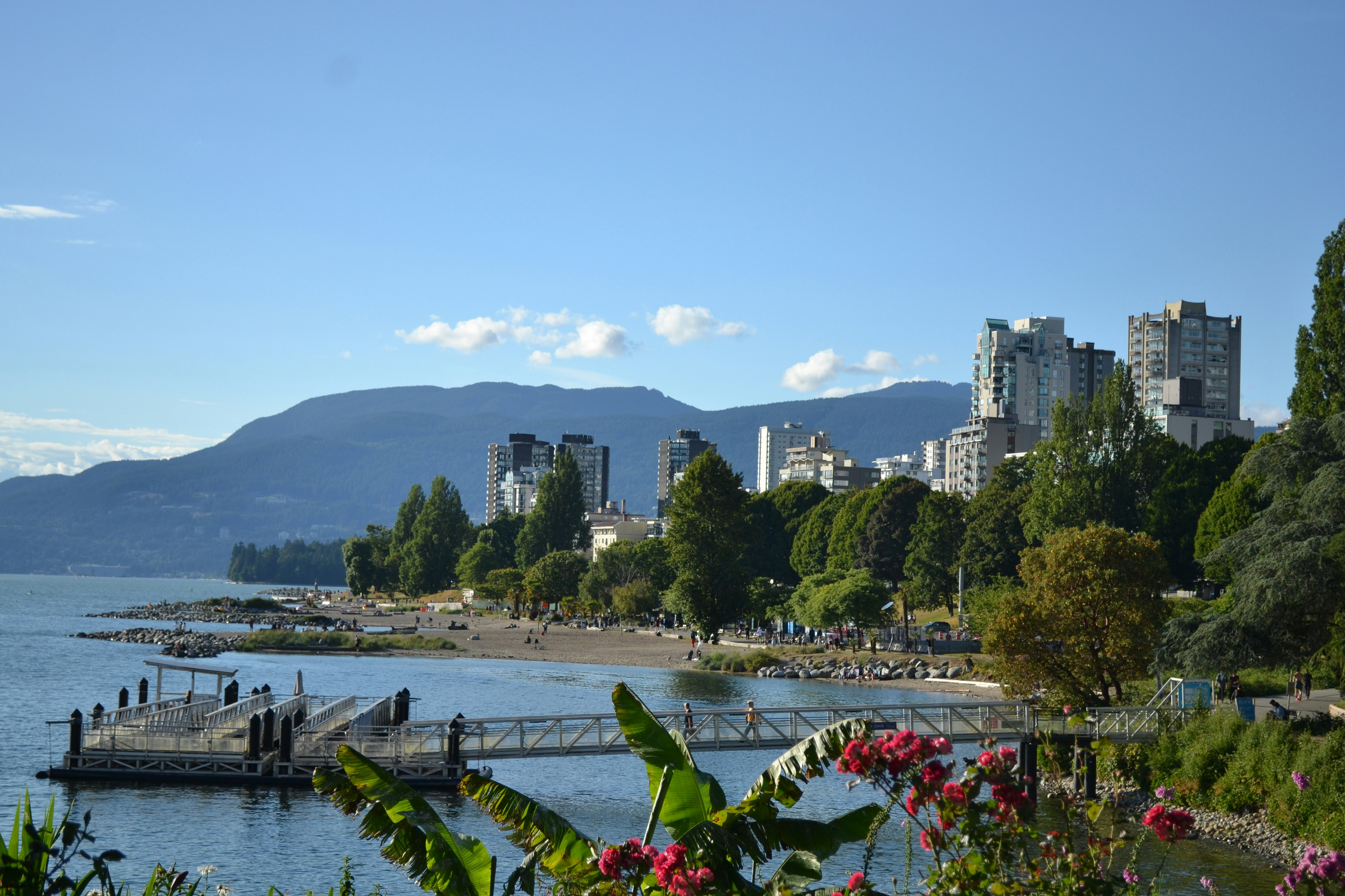 Coastal Promenade under a Mountain Ridge