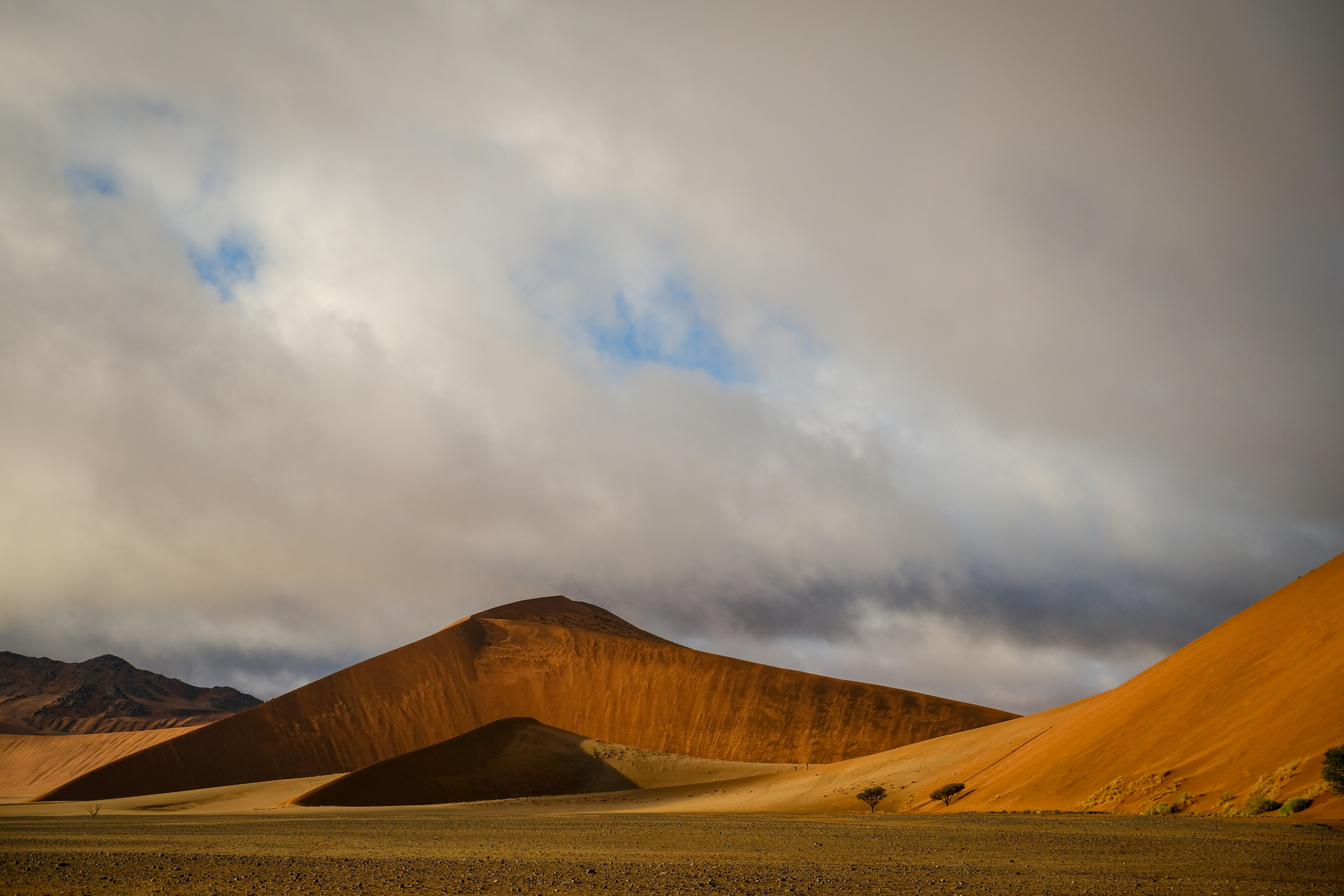 Amber Dune Ridge Under a Brooding Sky