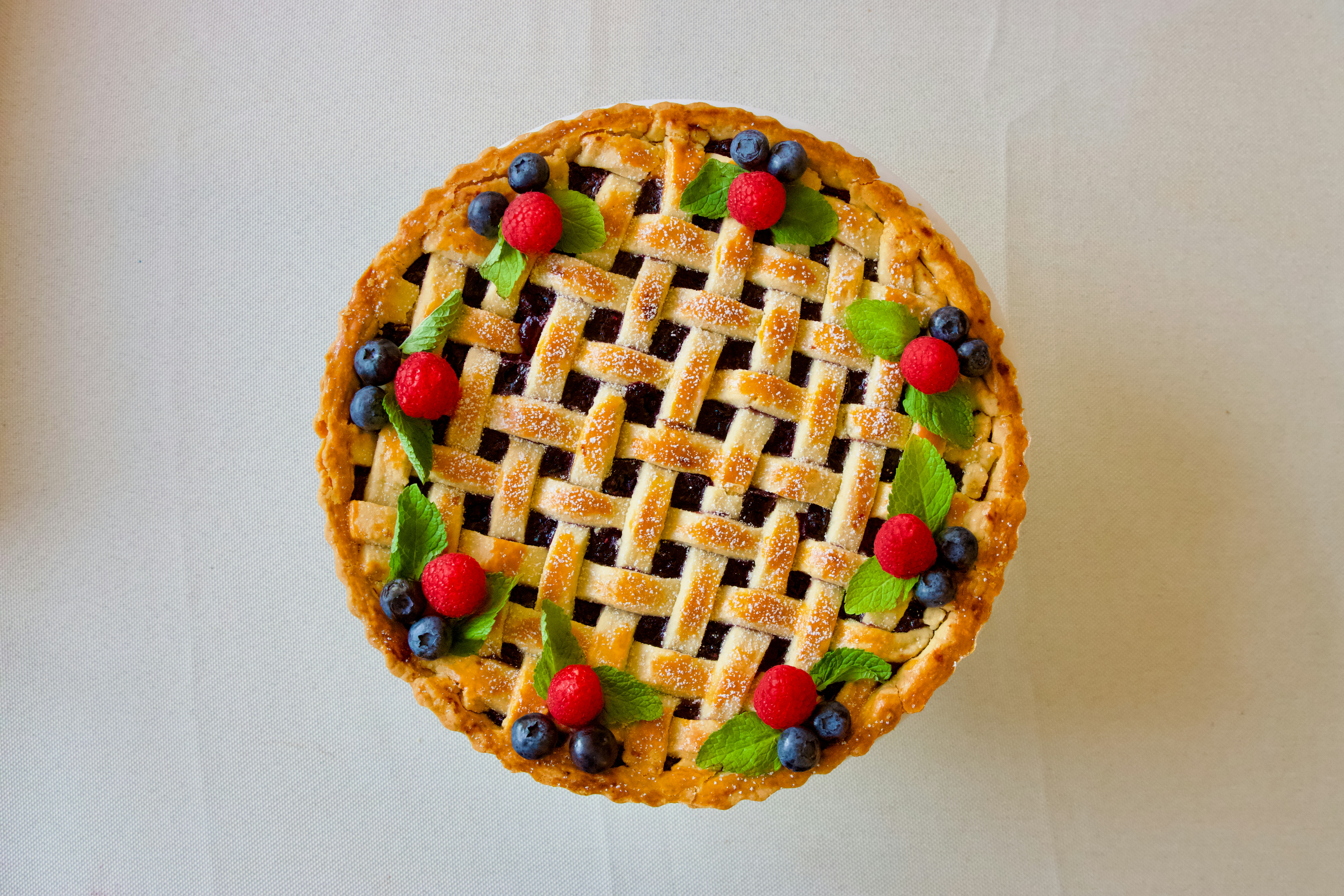 Autumn Harvest Pie with Lattice Crust and Berries